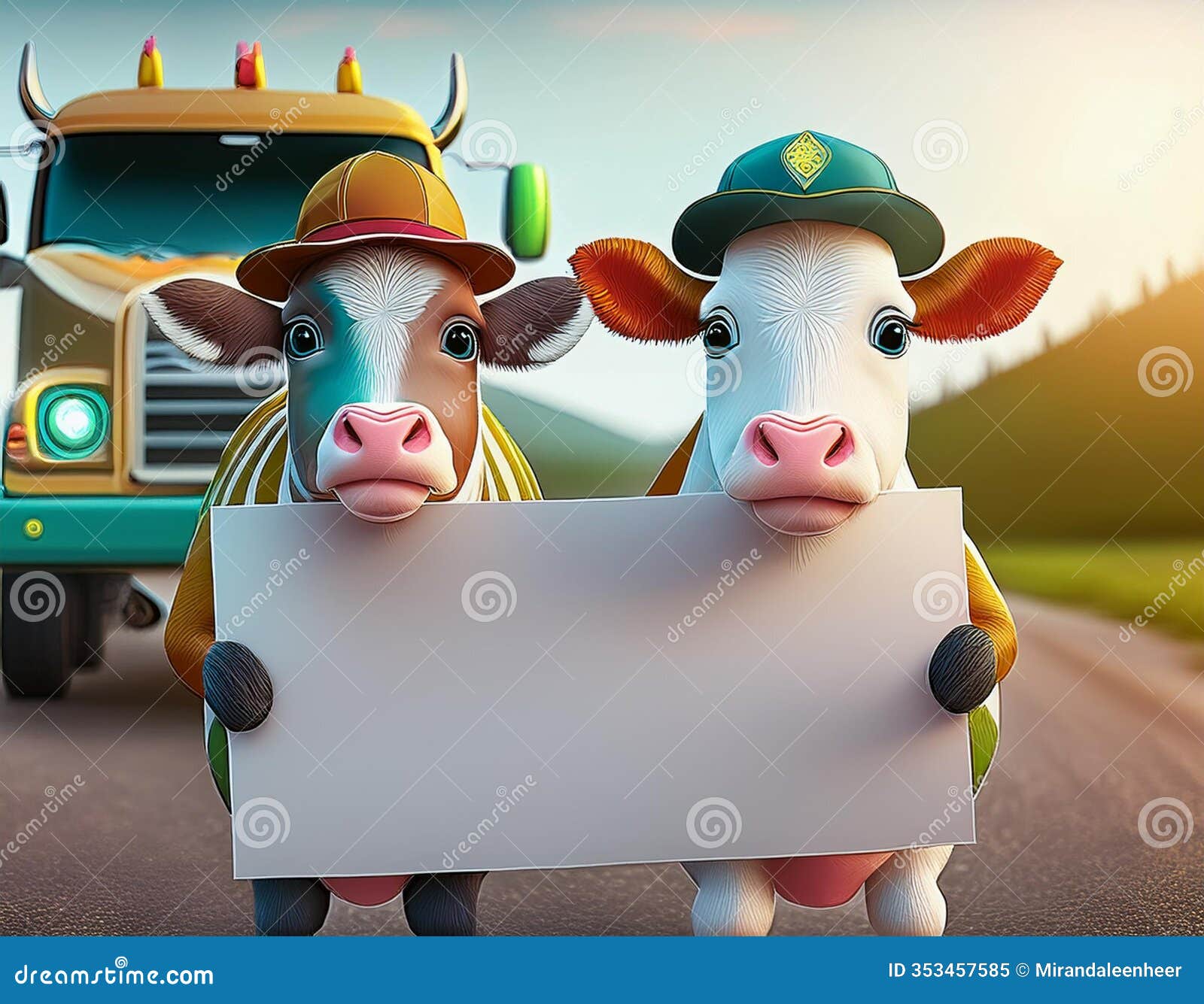 Demonstration cows cartoon stock illustration. Illustration of poster ...