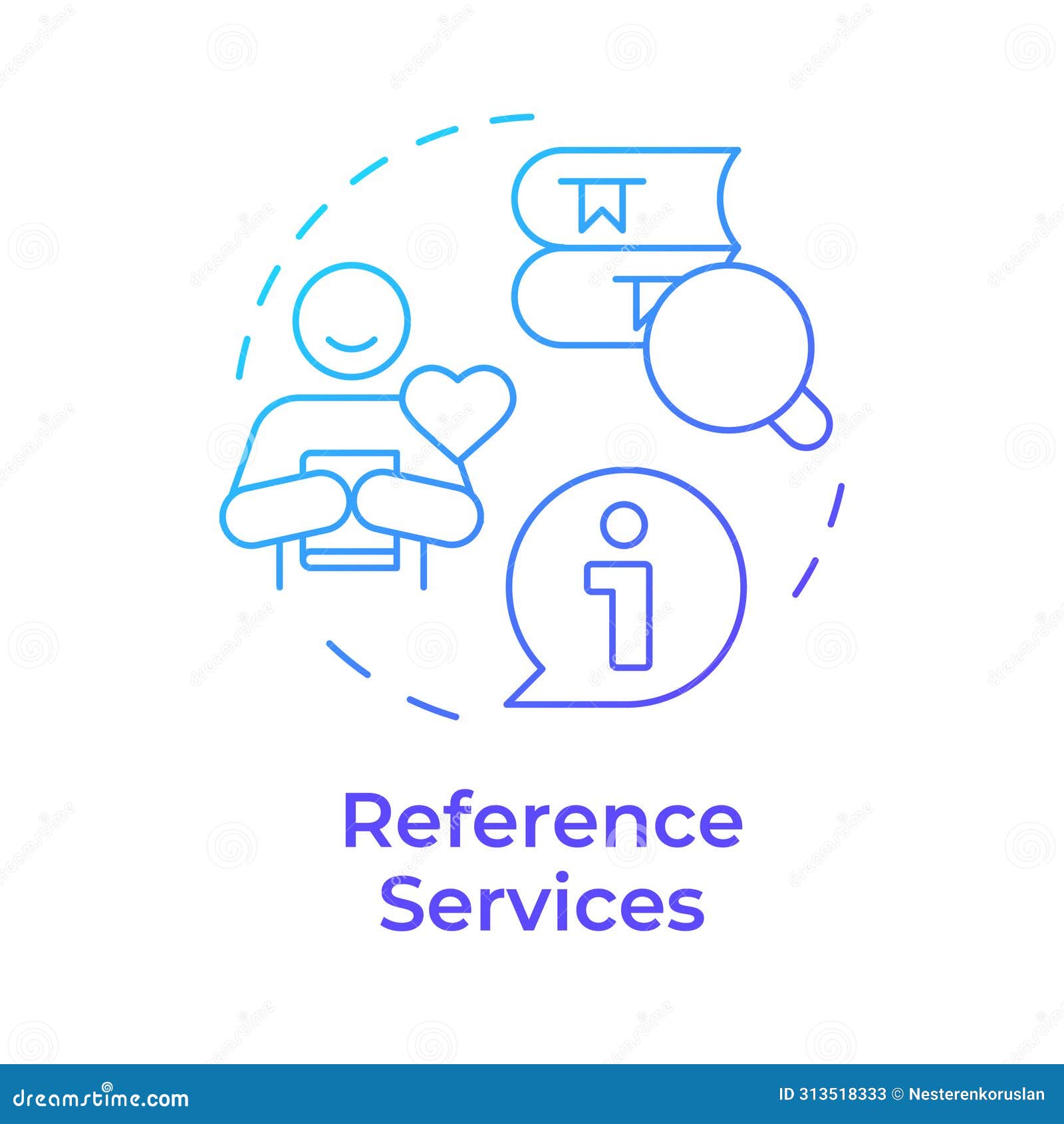 Reference Services Blue Gradient Concept Icon Stock Vector ...