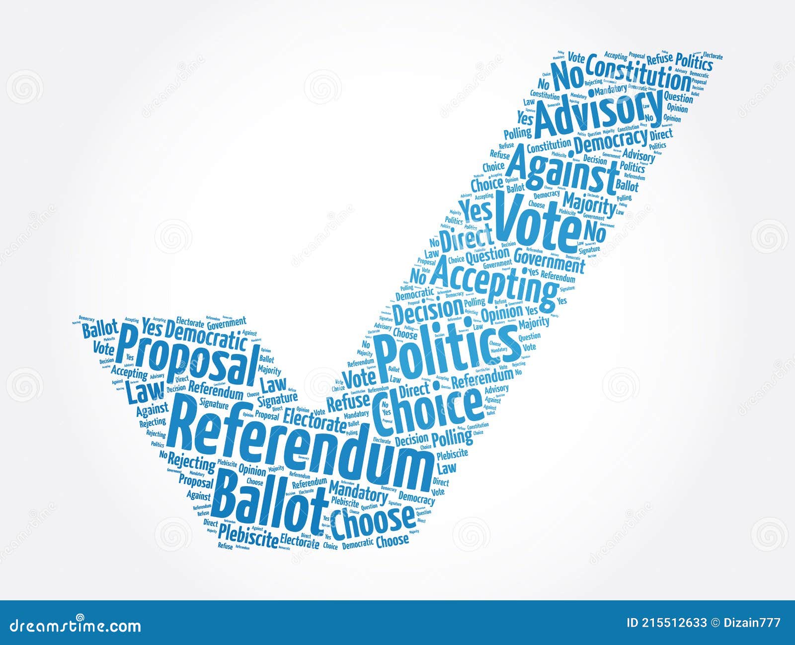 Referendum Check Mark Word Cloud Collage, Concept Background Stock ...