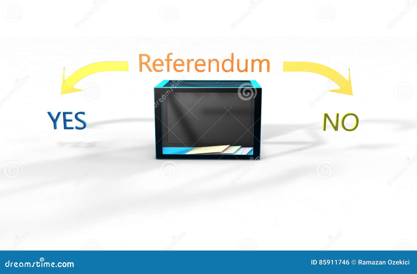 Referendum Election, YES and NO BACKGROUND 3d Stock Illustration ...