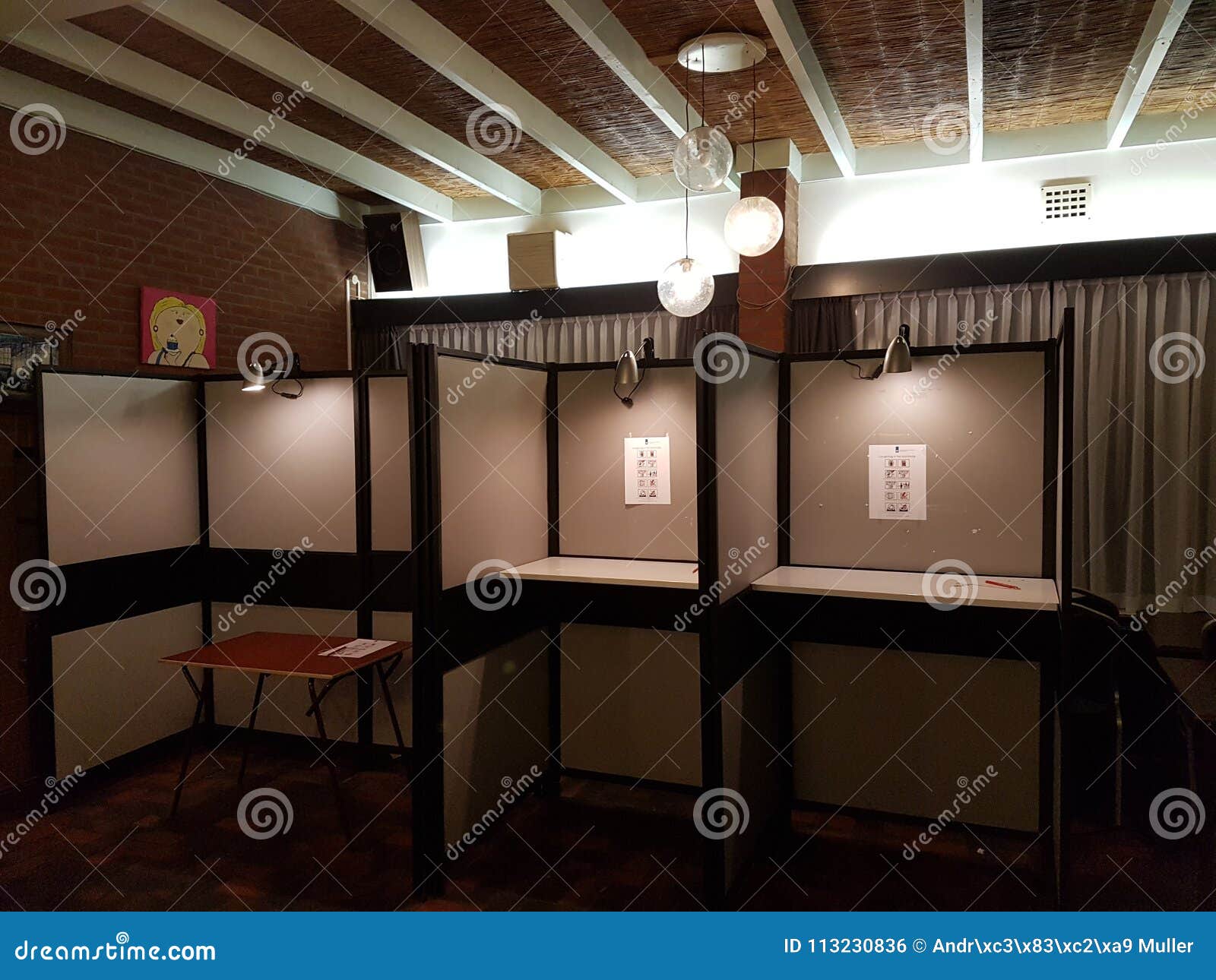 Referendum Elections Netherlands 2018 :polling Station with Booths for ...