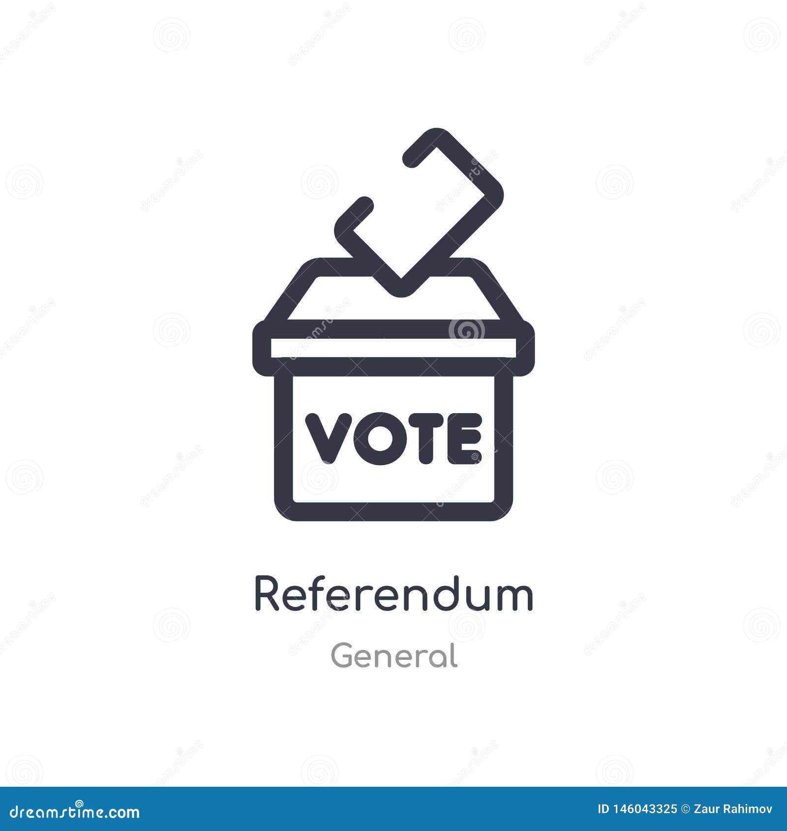Referendum Outline Icon. Isolated Line Vector Illustration from General ...