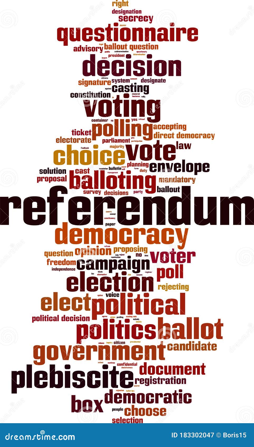 Referendum word cloud stock vector. Illustration of plebiscite - 183302047