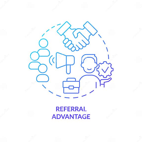 Referral Advantage Program Blue Gradient Concept Icon Stock Vector ...