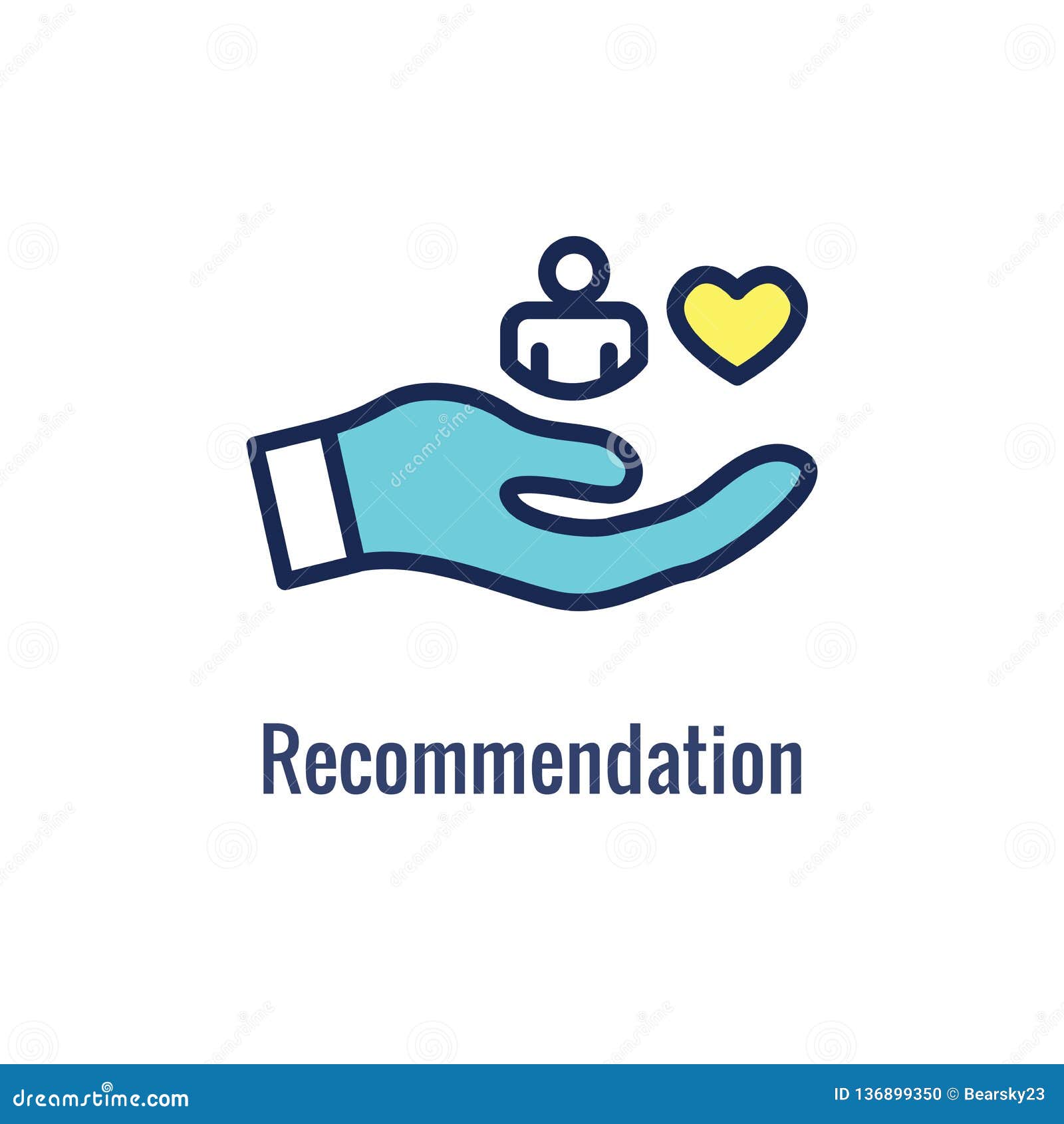 Referral Job Reference Icon with Recommendations, Performance Review ...