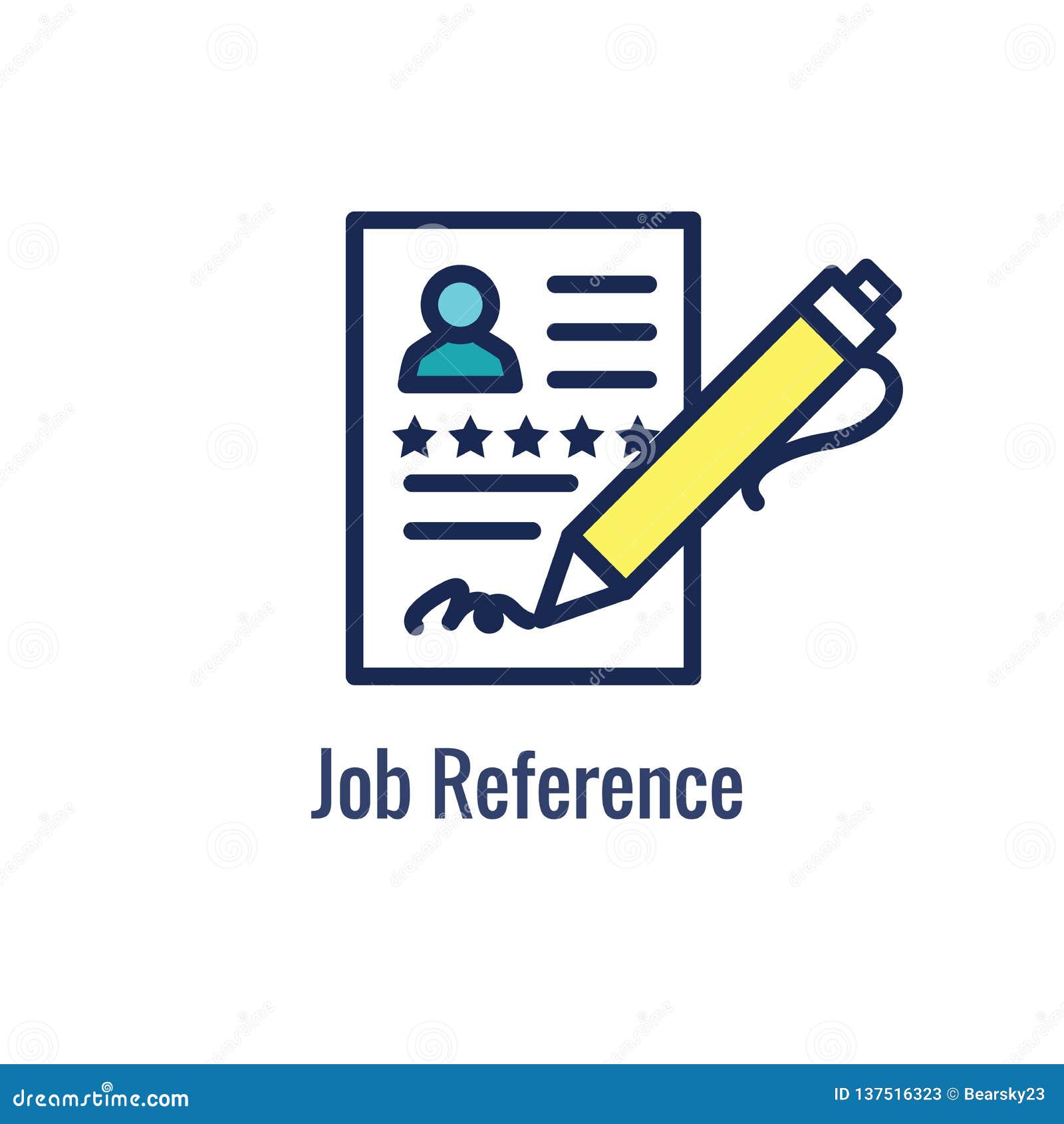 Referral Job Reference Icon with Recommendations, Performance Review ...