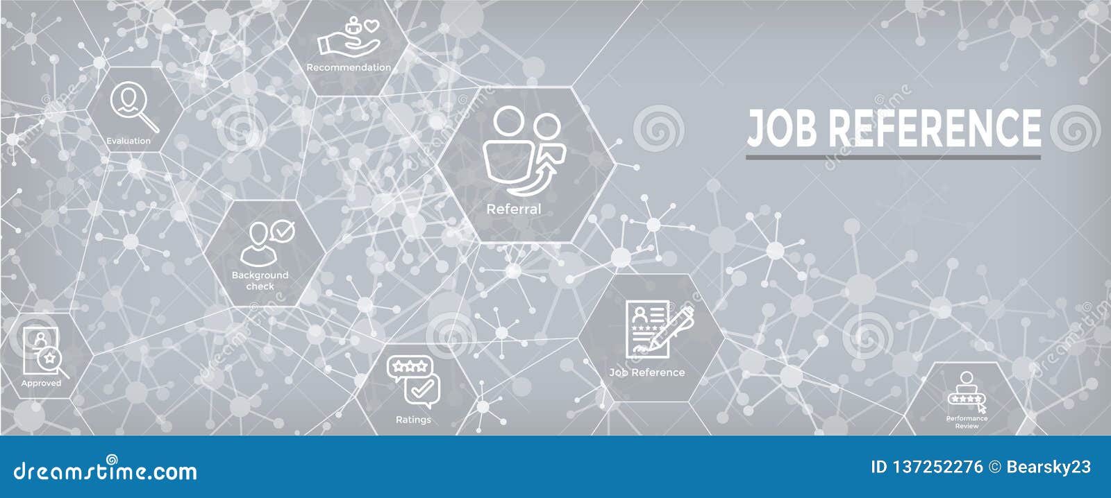 Referral Job Reference Web Header Banner And Icon Set Cartoon Vector ...