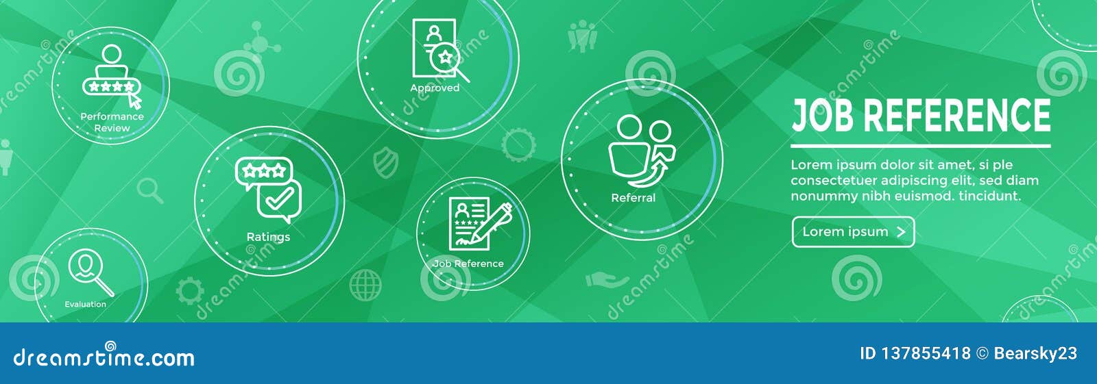 Referral Job Reference Web Header Banner and Icon Set Stock Vector ...