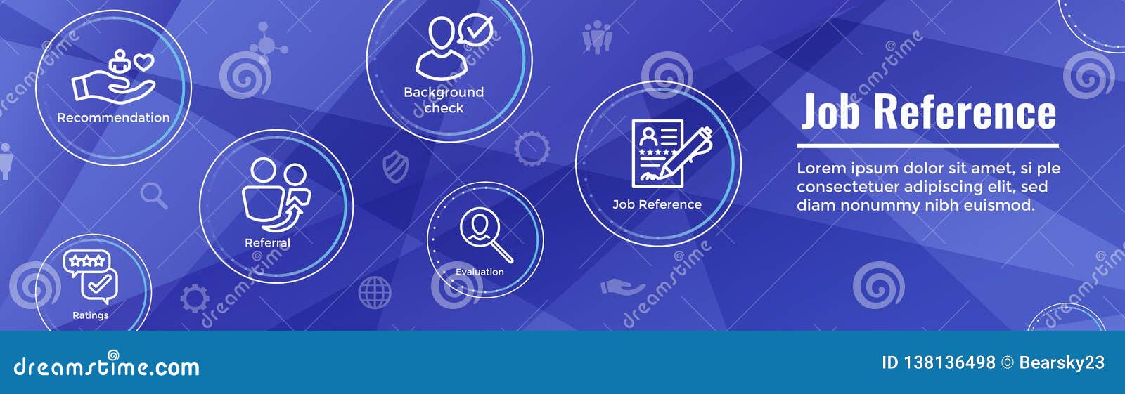 Referral Job Reference Web Header Banner and Icon Set Stock Vector ...