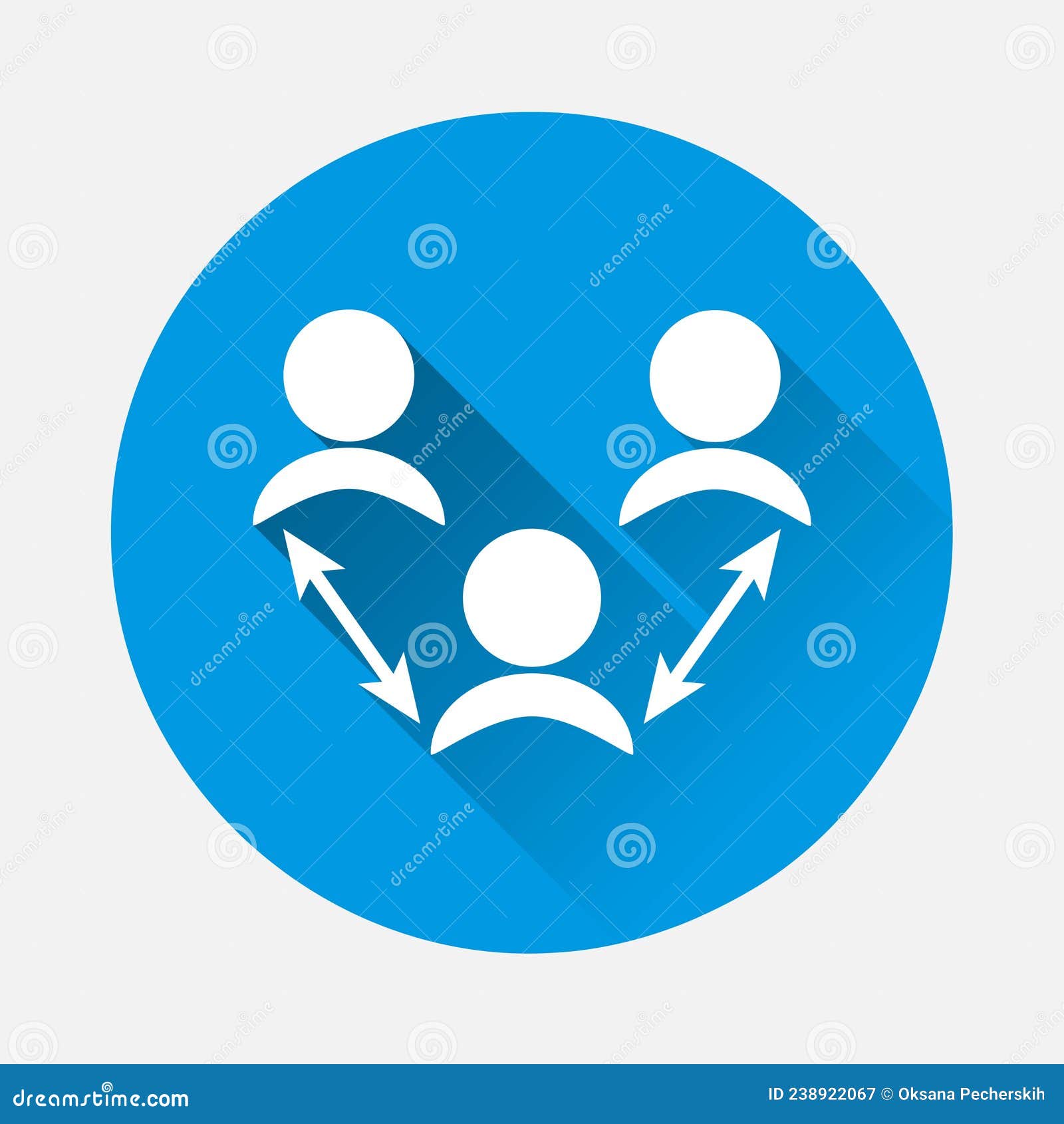 Referral Link Vector Icon on Blue Background. Flat Image with Long ...