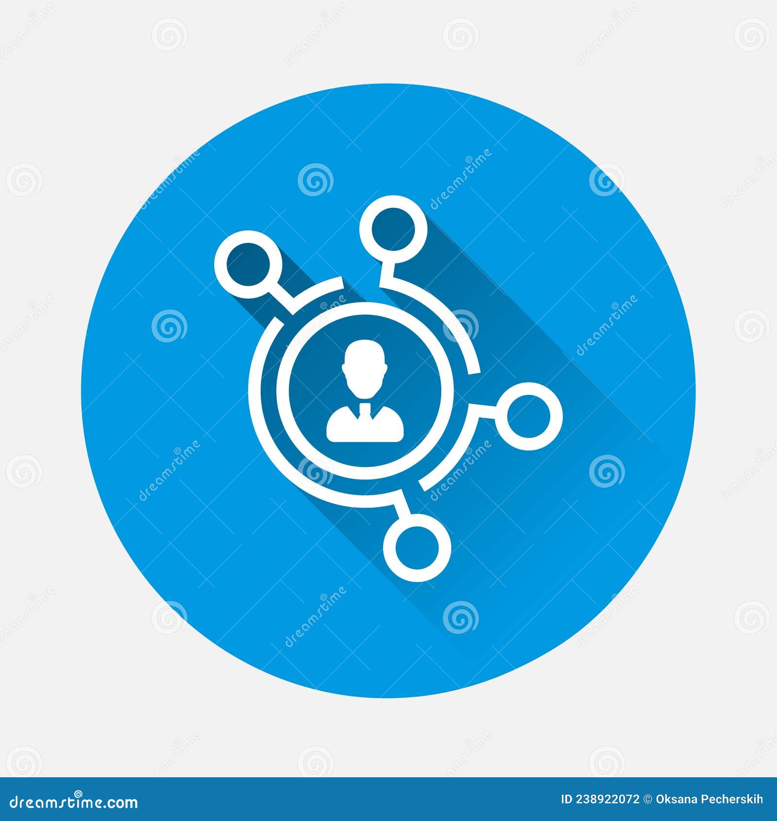 Referral Link Vector Icon on Blue Background. Flat Image with Long ...