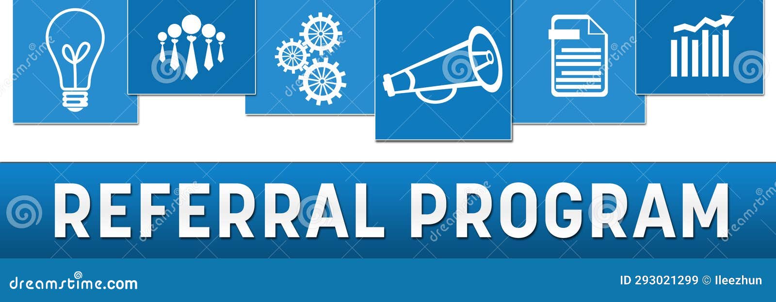 Referral Program Business Symbols Blue on Top Horizontal Stock ...