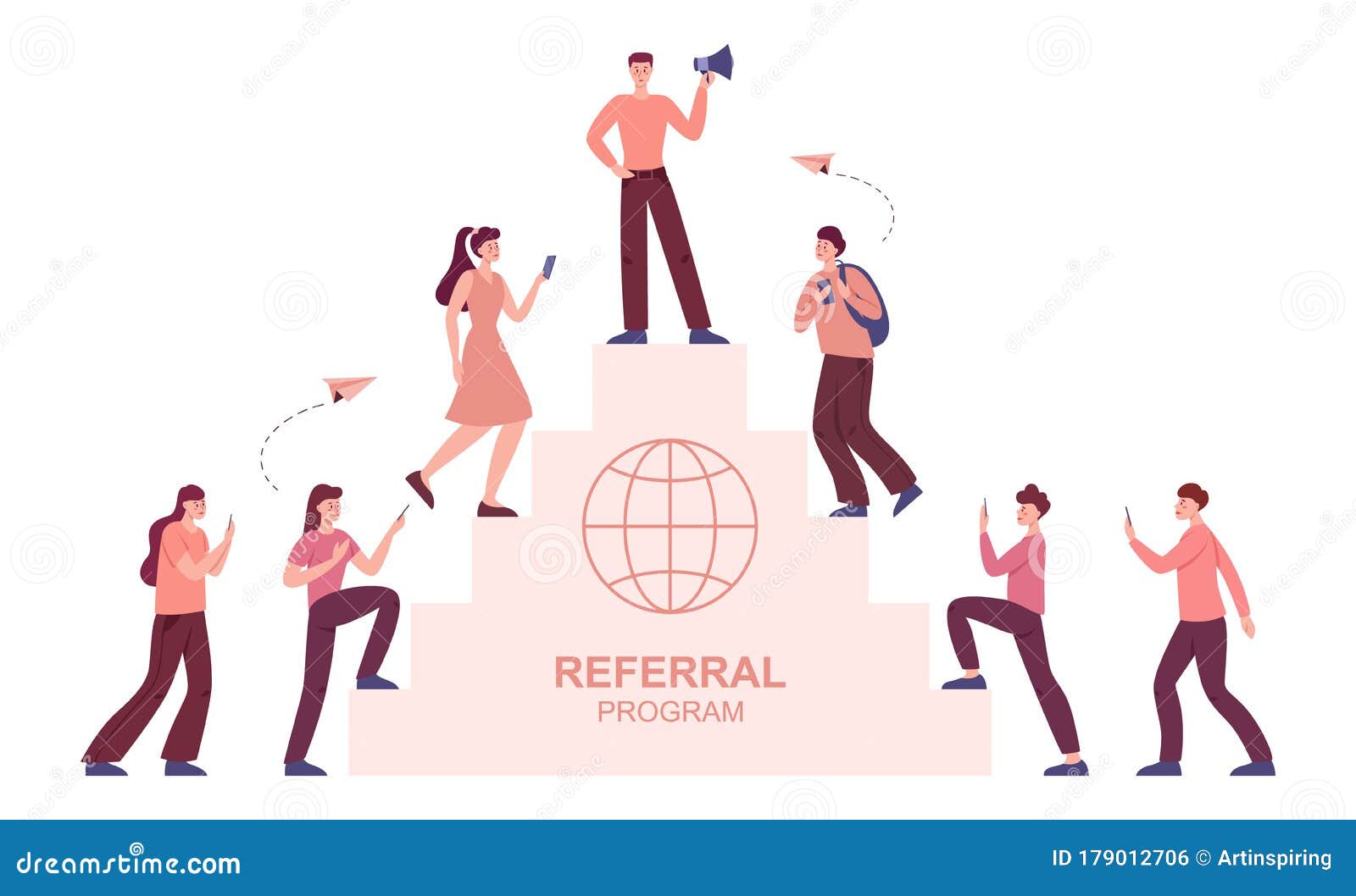 Referral Program Concept. Idea of Referring Friends To Raise a Profit ...