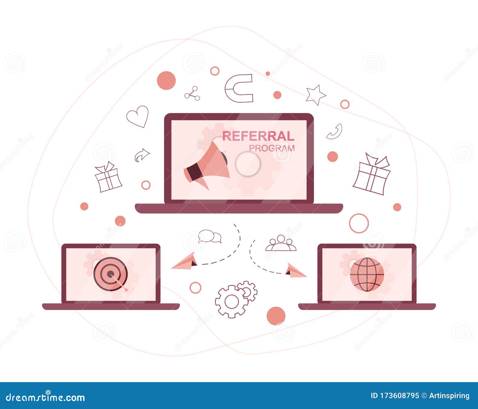 Referral Program Concept. Referral Marketing and Business Partnership ...