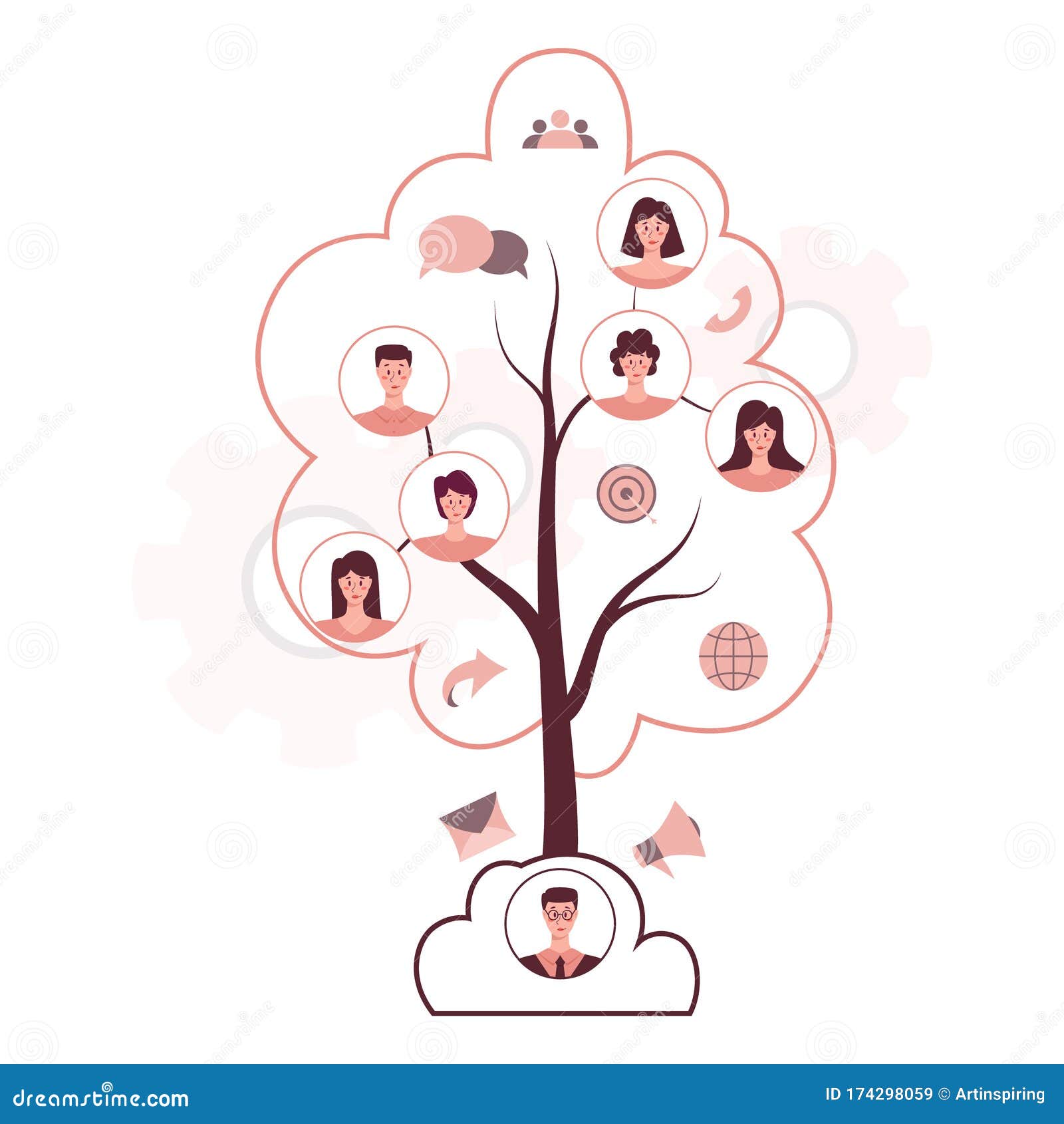 Referral Program Concept. a Tree As Metaphor of Referral Marketing ...