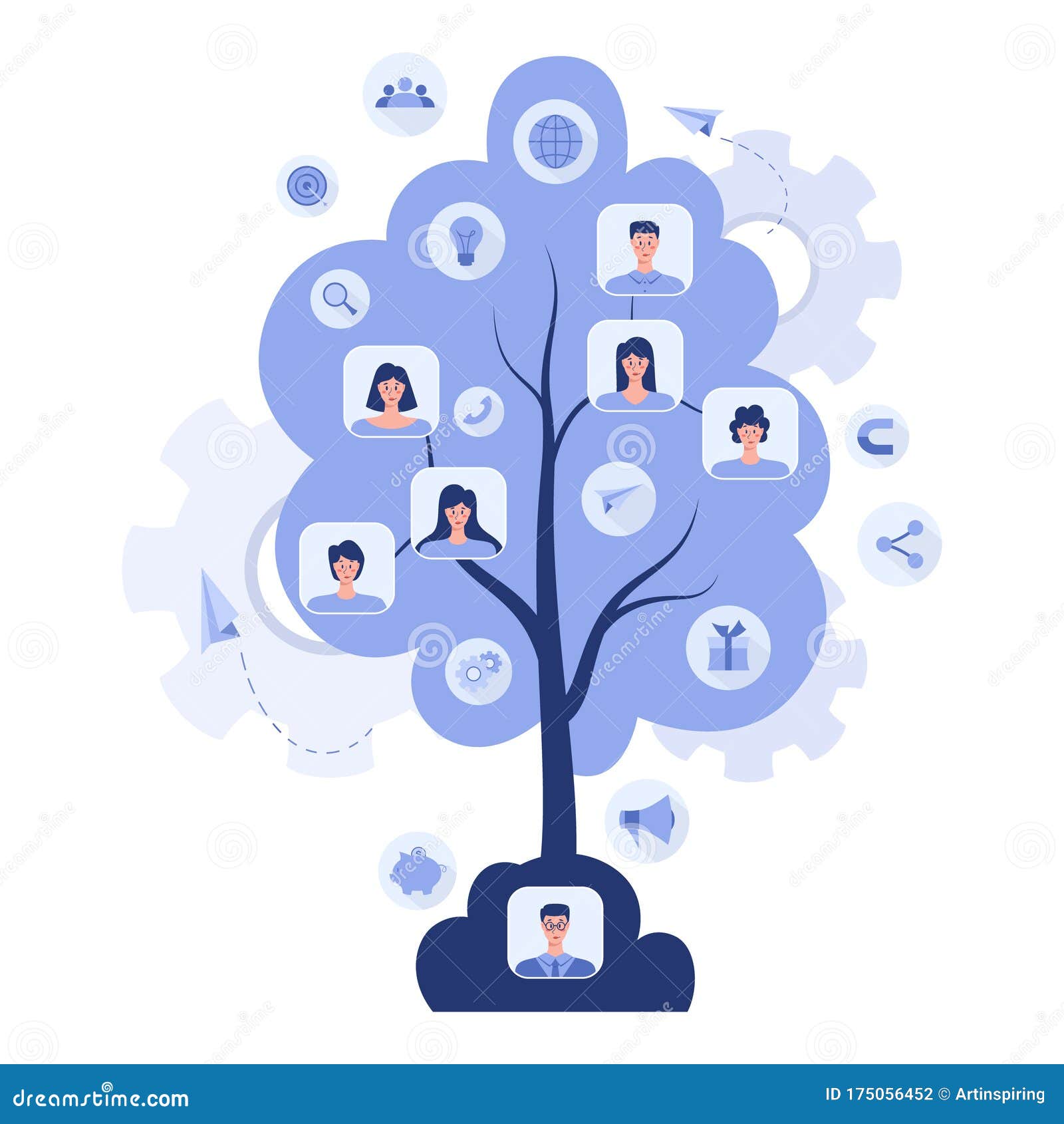 Referral Program Concept. a Tree As Metaphor of Referral Marketing ...