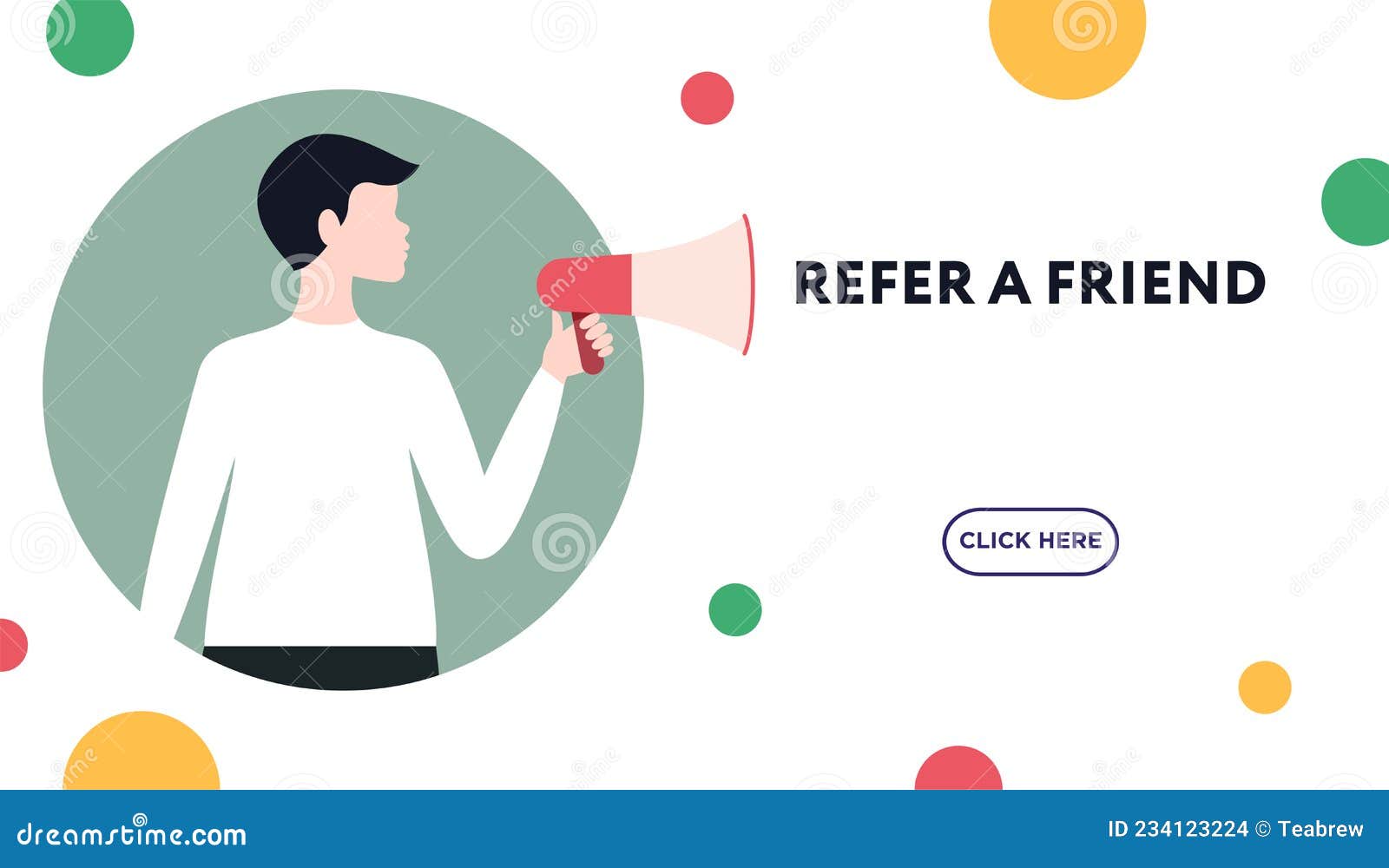 Referral Program Concept. Vector Illustration in Flat Design. Stock ...