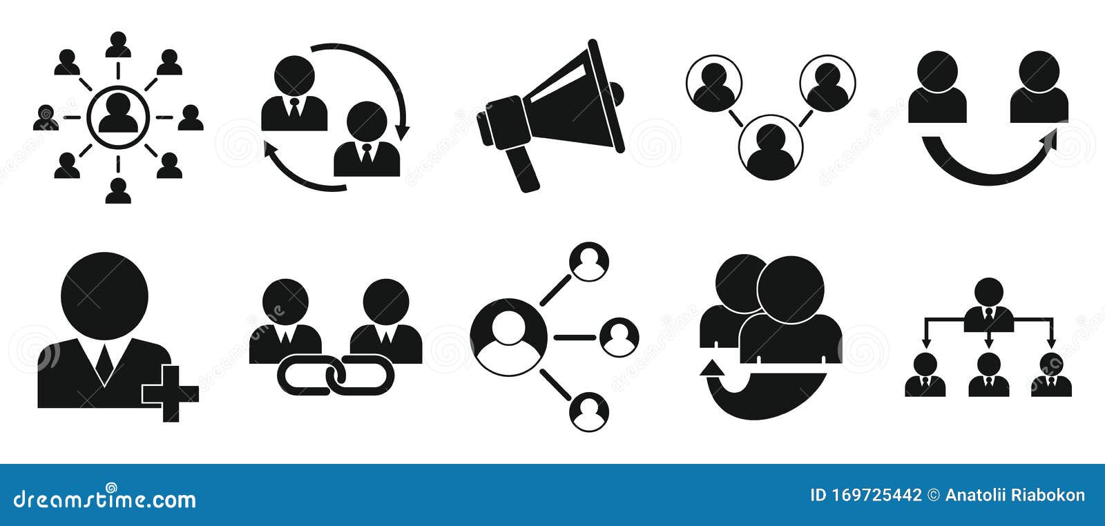 Referral Program Icons Set, Simple Style Stock Vector - Illustration of ...