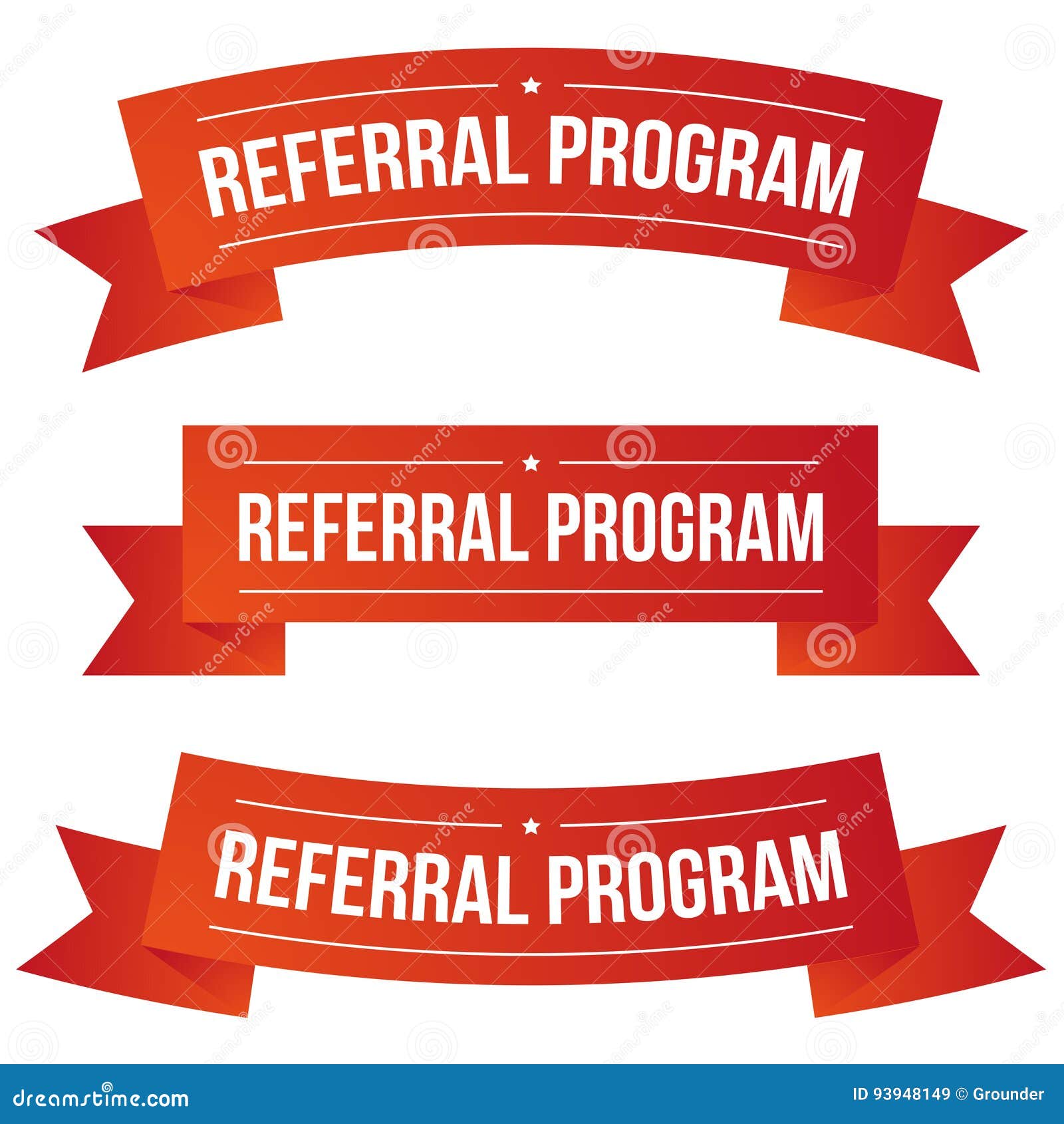 Referral Program Ribbon Set Stock Vector - Illustration of program ...