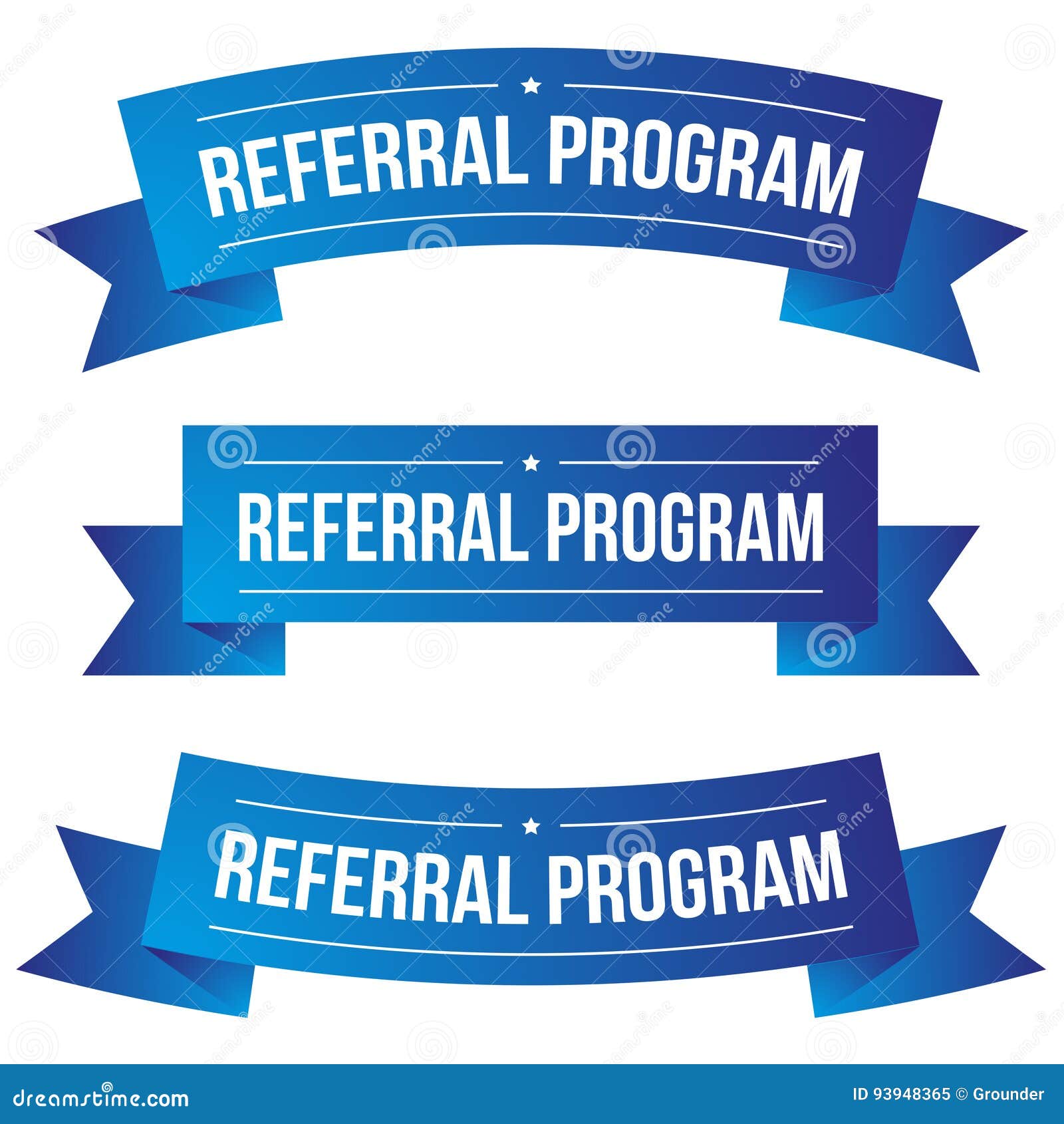 Referral Program Ribbon Set Stock Vector - Illustration of customer ...