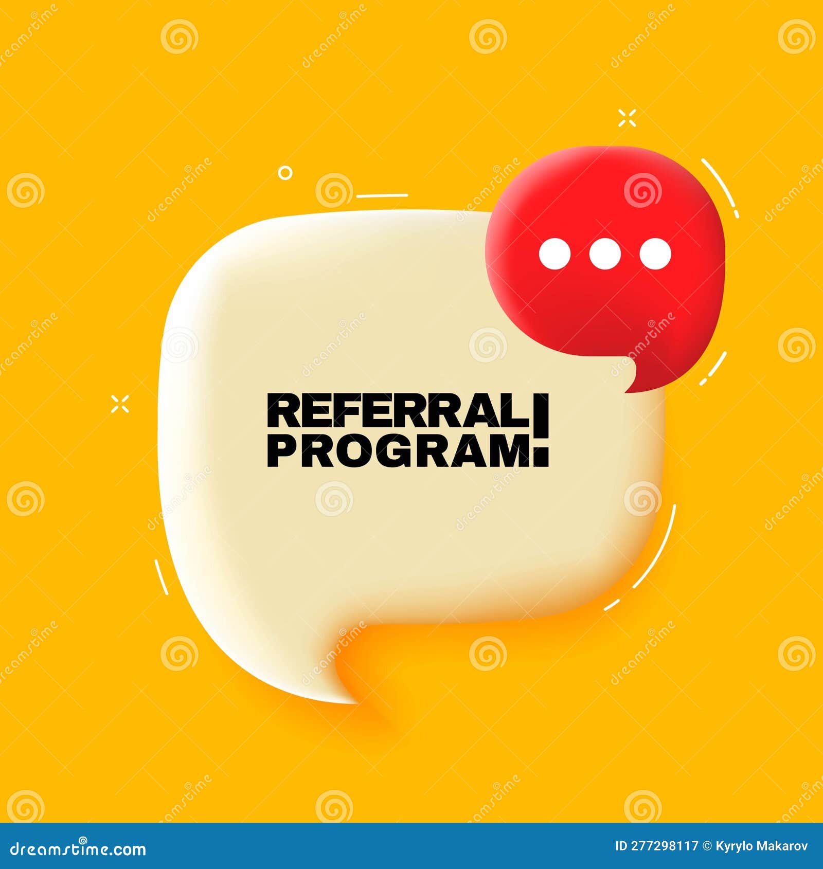 Referral Program. Speech Bubble with Referral Program Text 3d ...