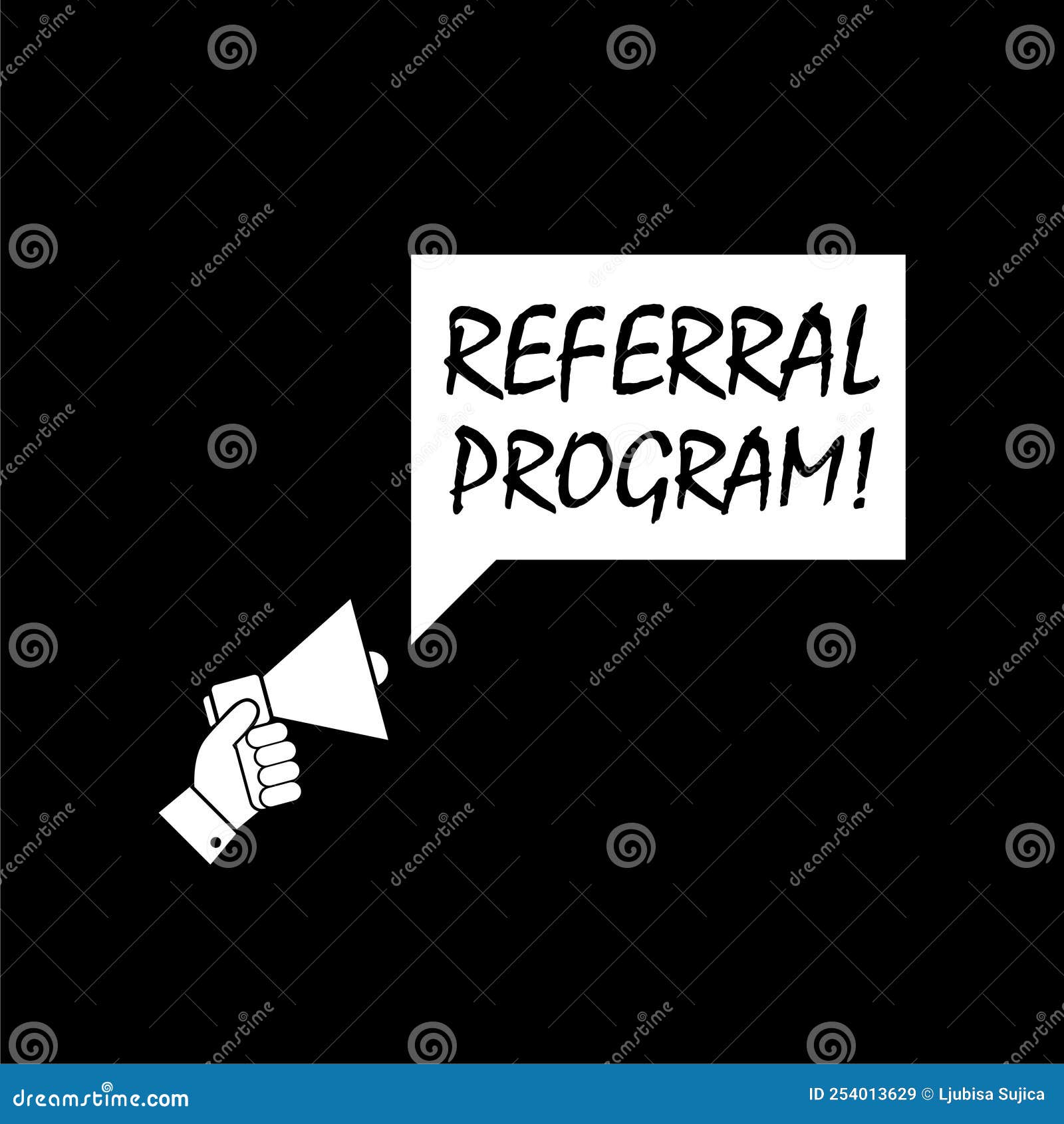 Referral Program Symbol Isolated on Dark Background Stock Vector ...
