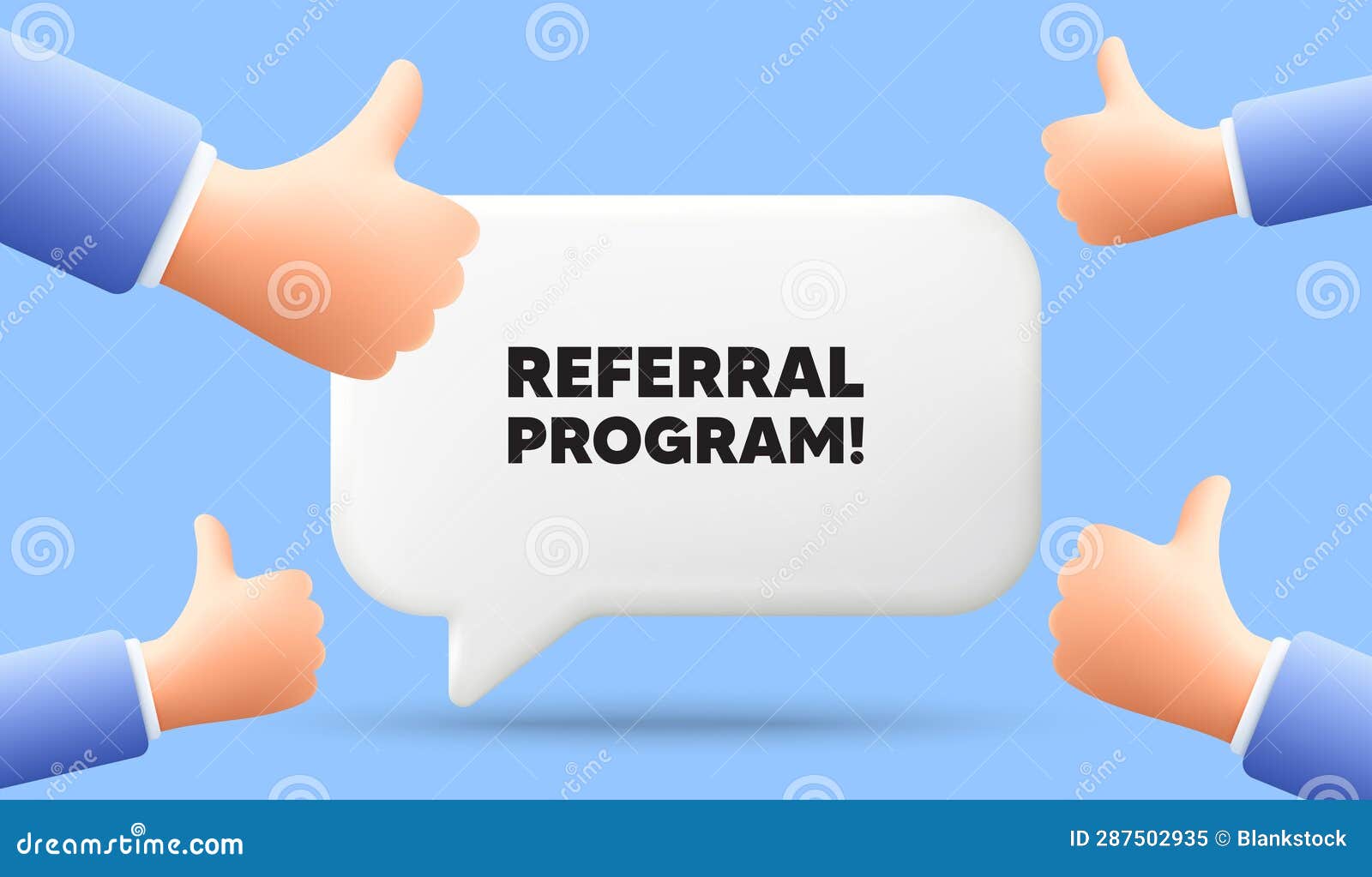 Referral Program Symbol. Refer a Friend Sign. 3d Speech Bubble Banner ...