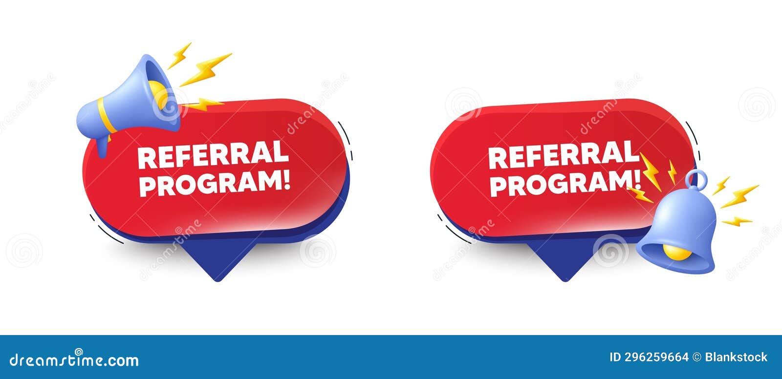 Referral Program Symbol. Refer a Friend Sign. Red Speech Bubbles ...