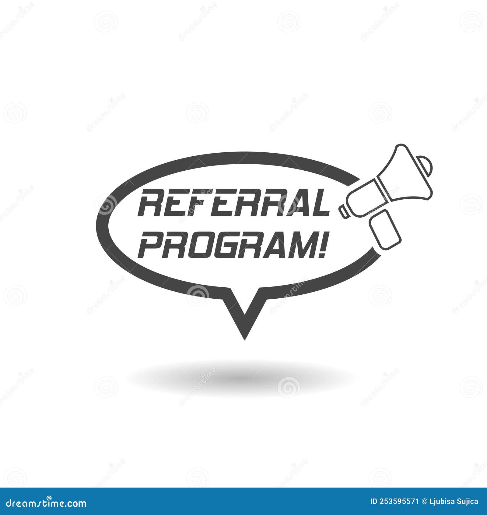 Referral Program Symbol with Shadow Stock Vector - Illustration of ...