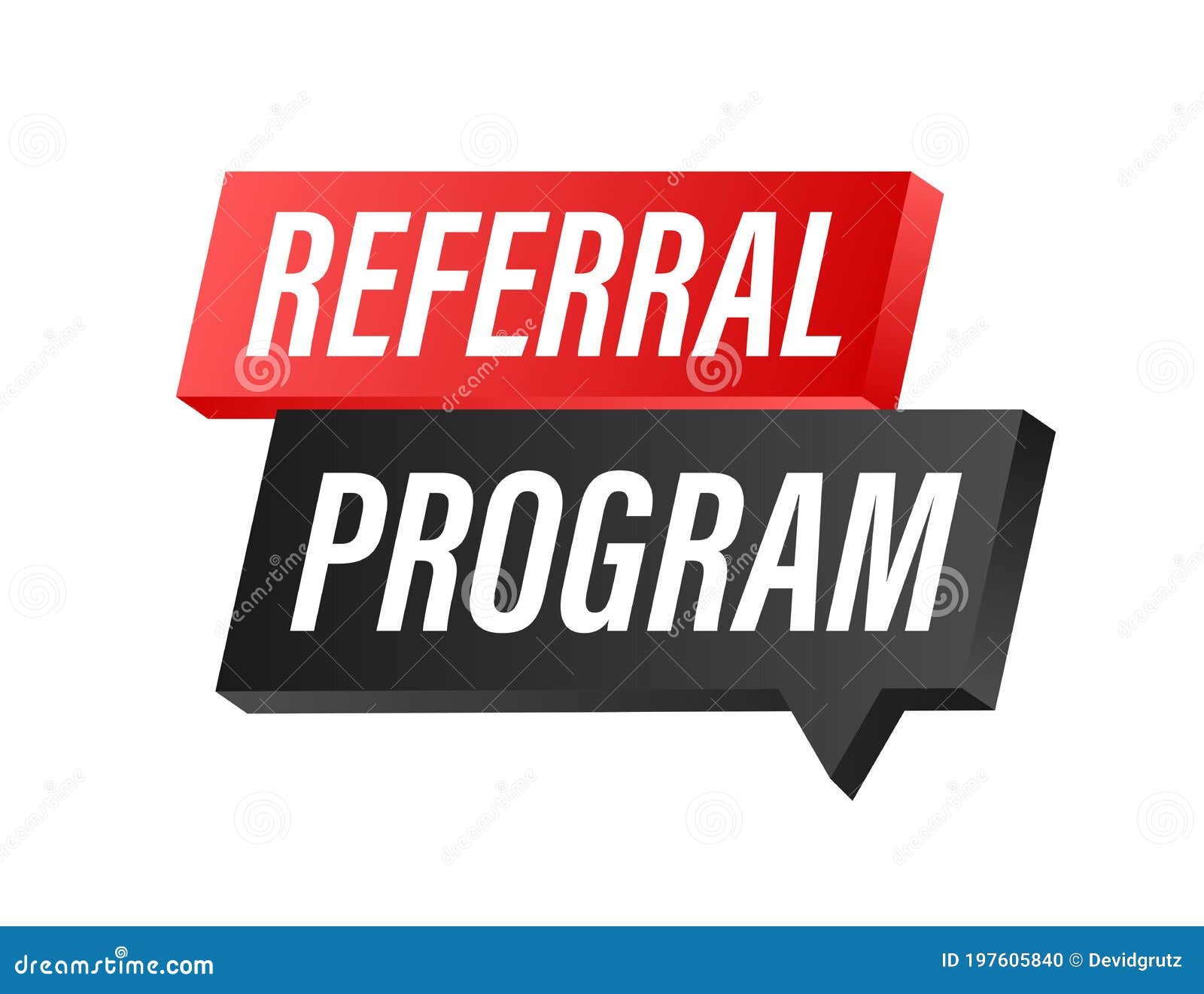 Referral Program Written on Red Label. Advertising Sign. Vector Stock ...
