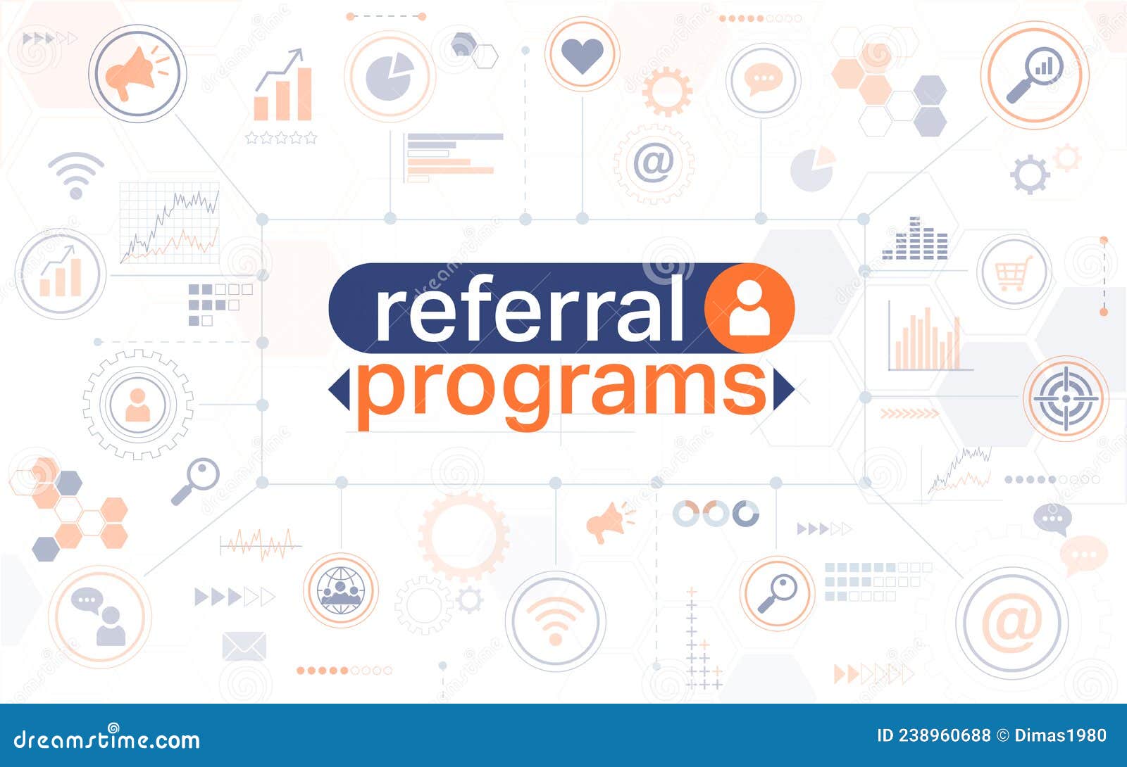 Referral Programs Horizontal Web Banner Stock Vector - Illustration of ...
