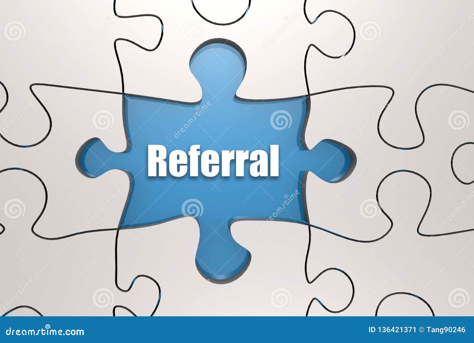 Referral Word on Jigsaw Puzzle Stock Illustration - Illustration of ...