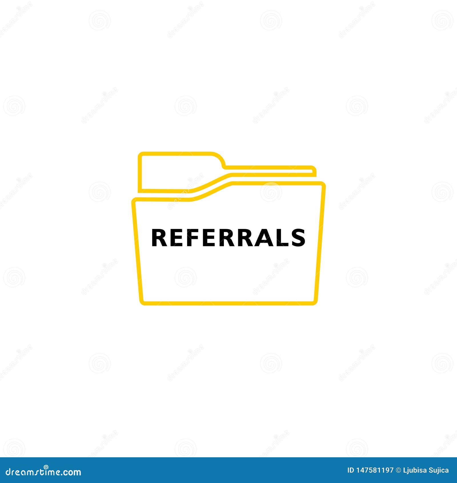 Referrals Concept on Folder Register Icon Logo Stock Illustration ...