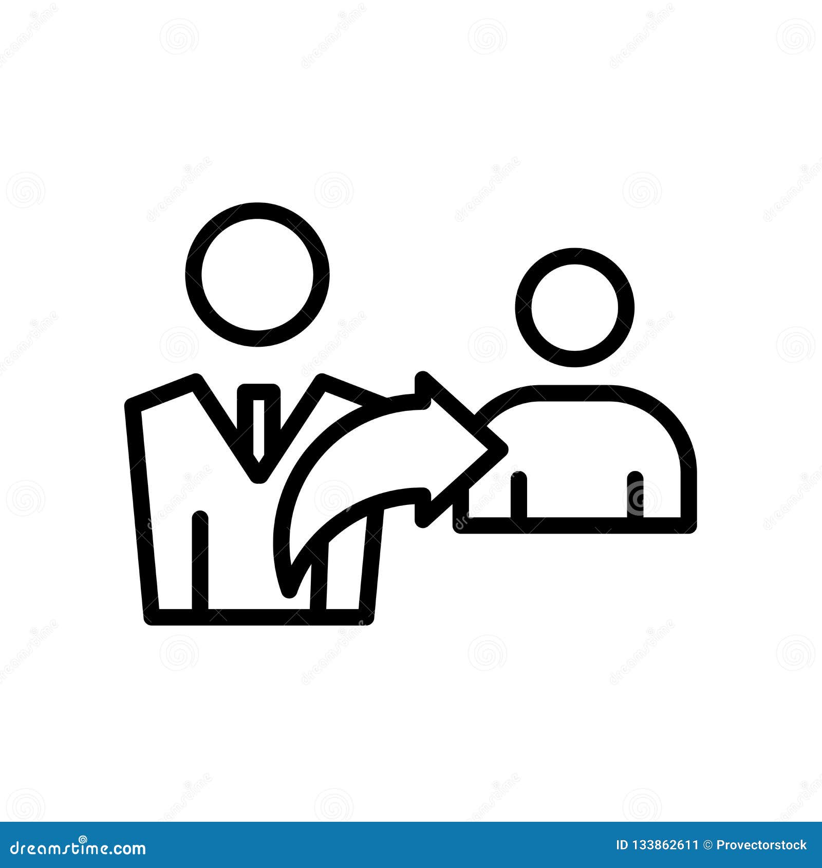 Referrals Icon Black Line Art Vector | CartoonDealer.com #326486187