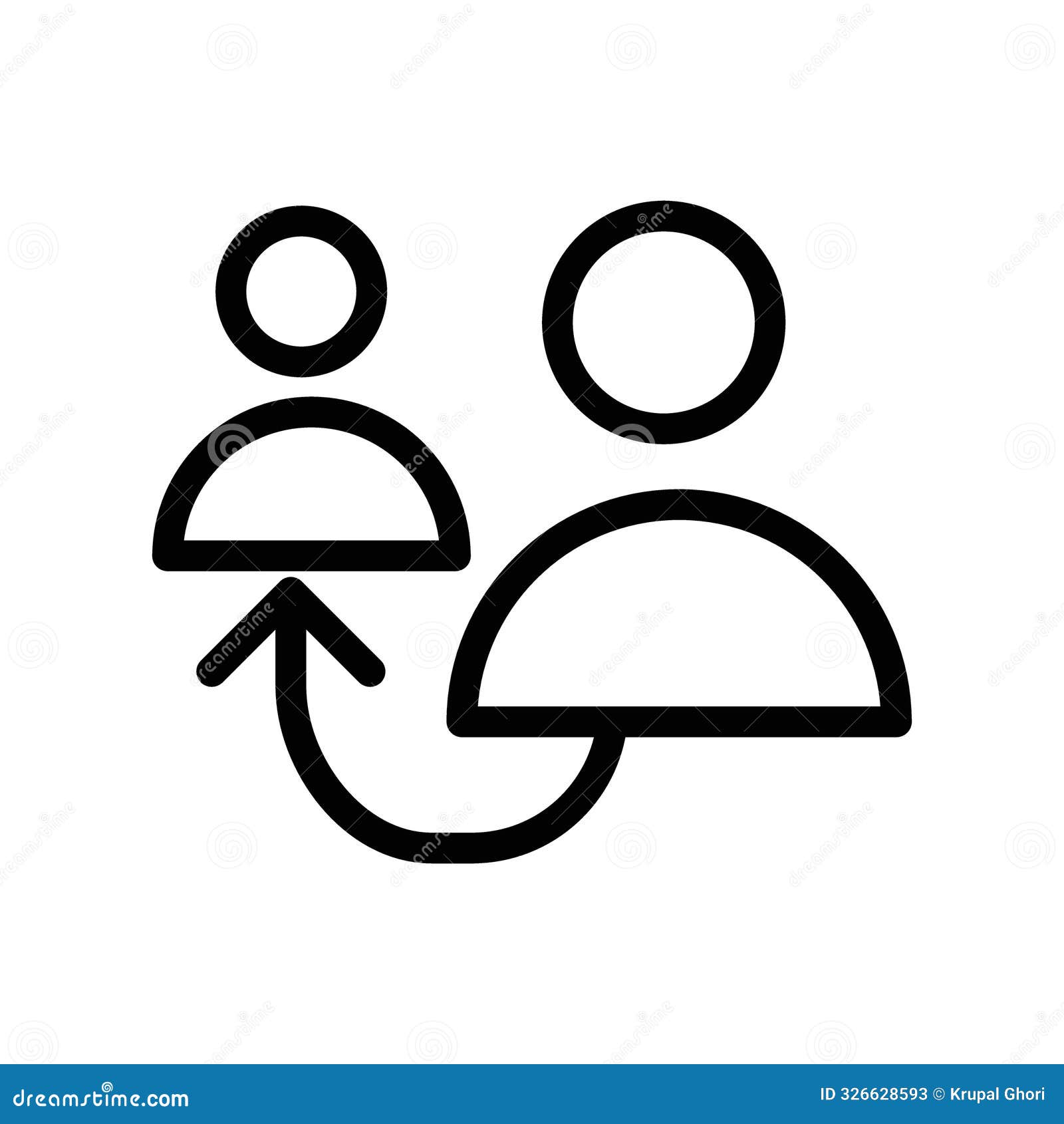 Referrals Icon Linear Logo Mark in Black and White Stock Vector ...