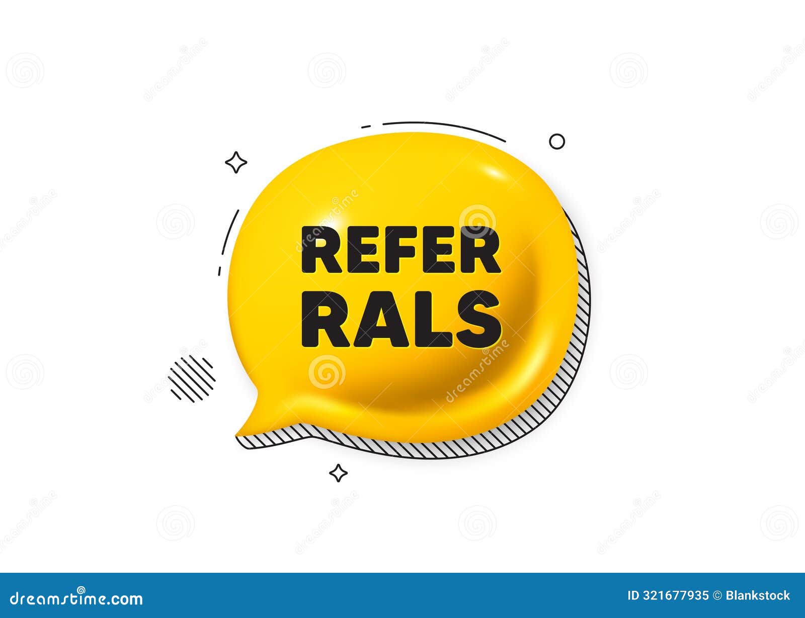 Referrals Symbol. Referral Program Sign. Comic Speech Bubble 3d Icon ...