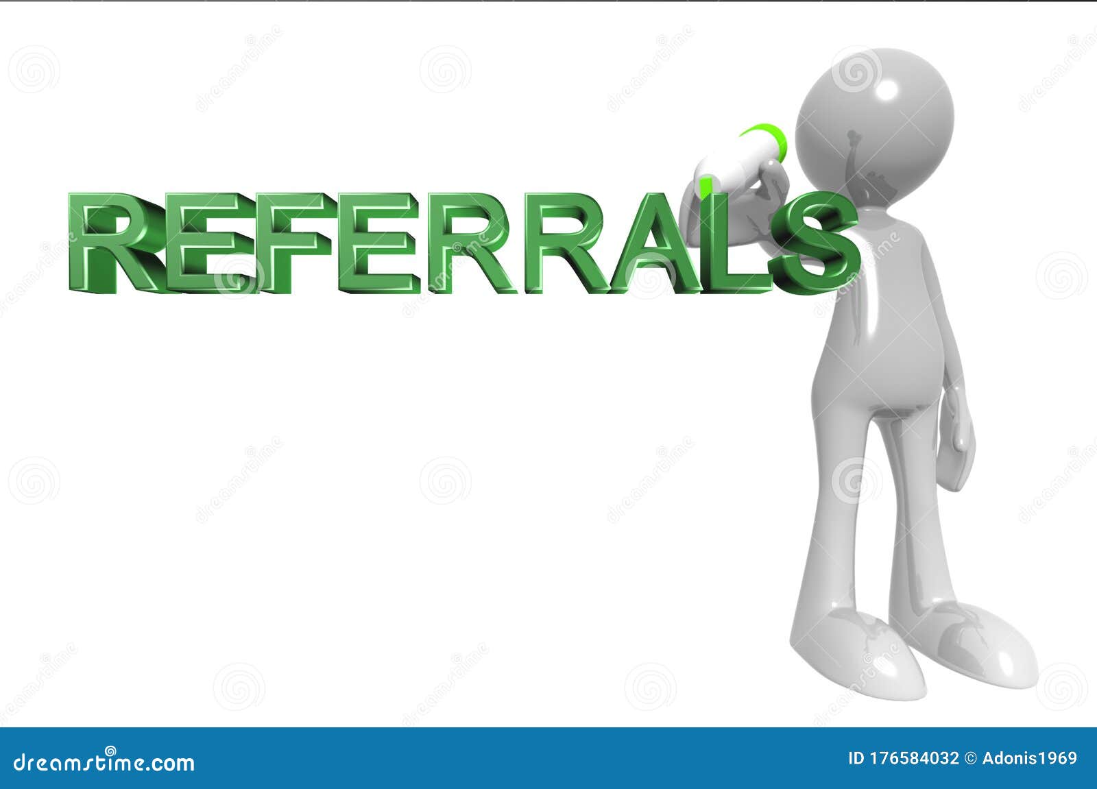 Referrals word with man stock illustration. Illustration of text ...