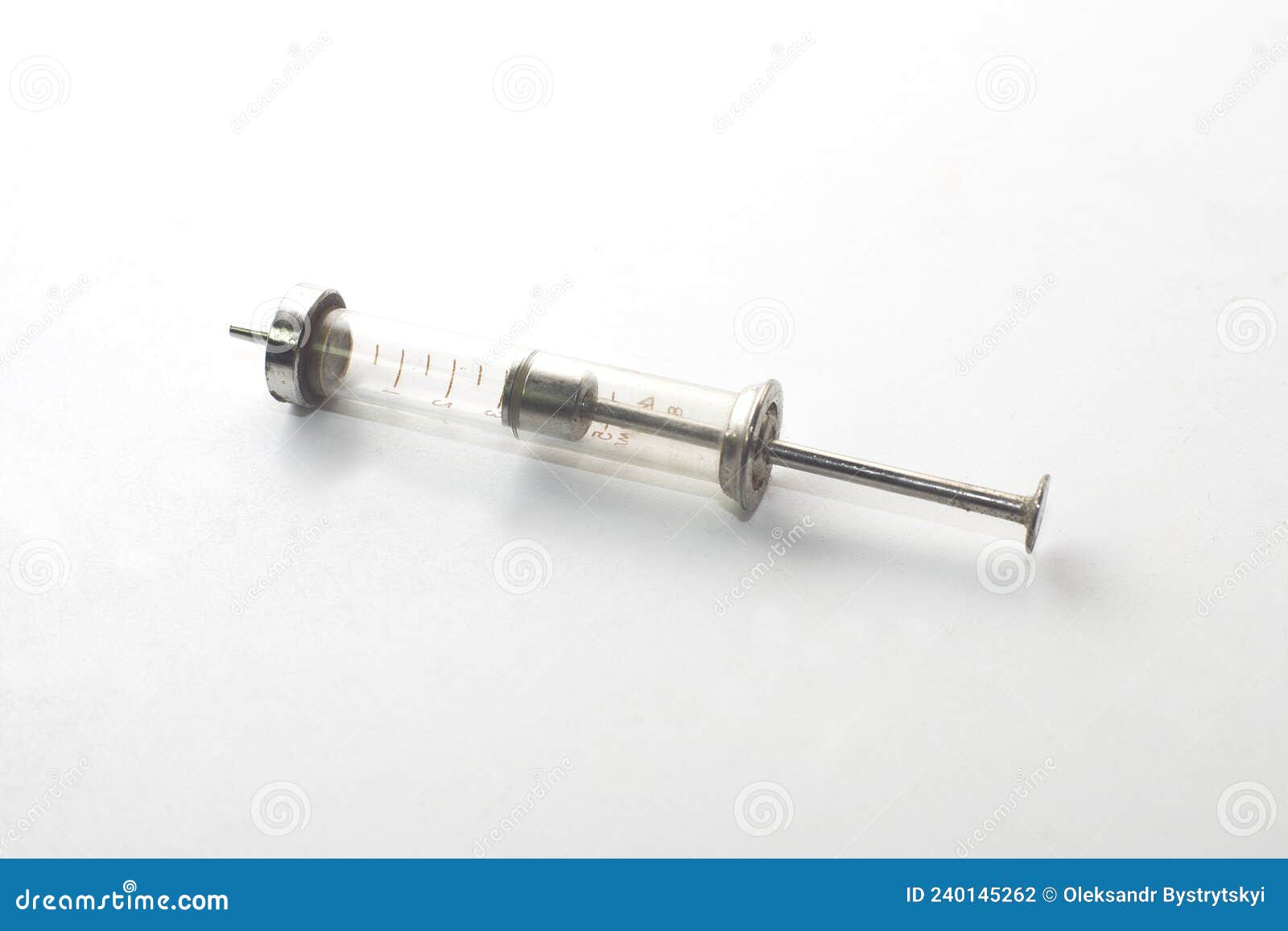 Refillable glass syringe stock photo. Image of vaccination - 240145262