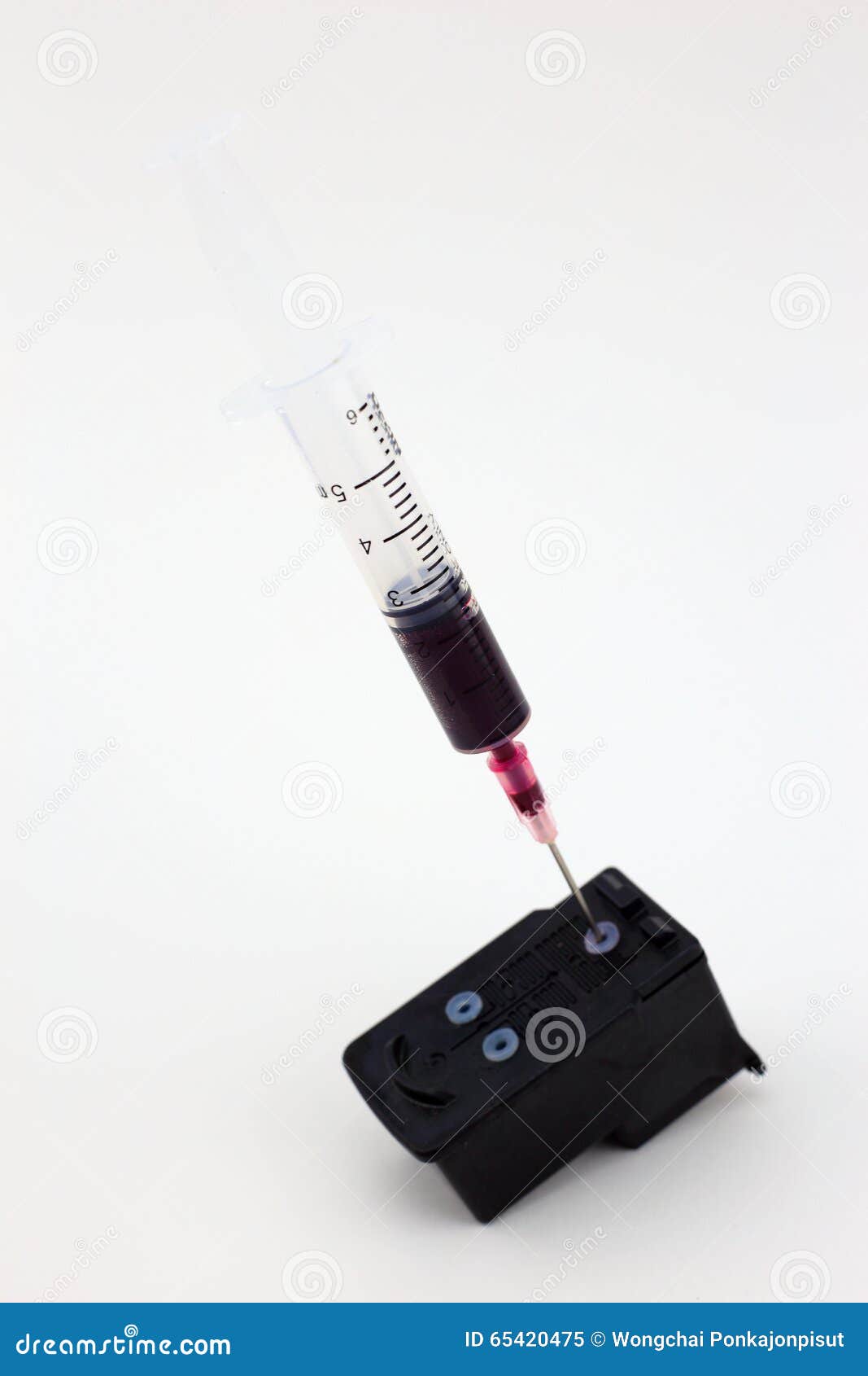 Refilling ink cartridges stock image. Image of liquid - 65420475