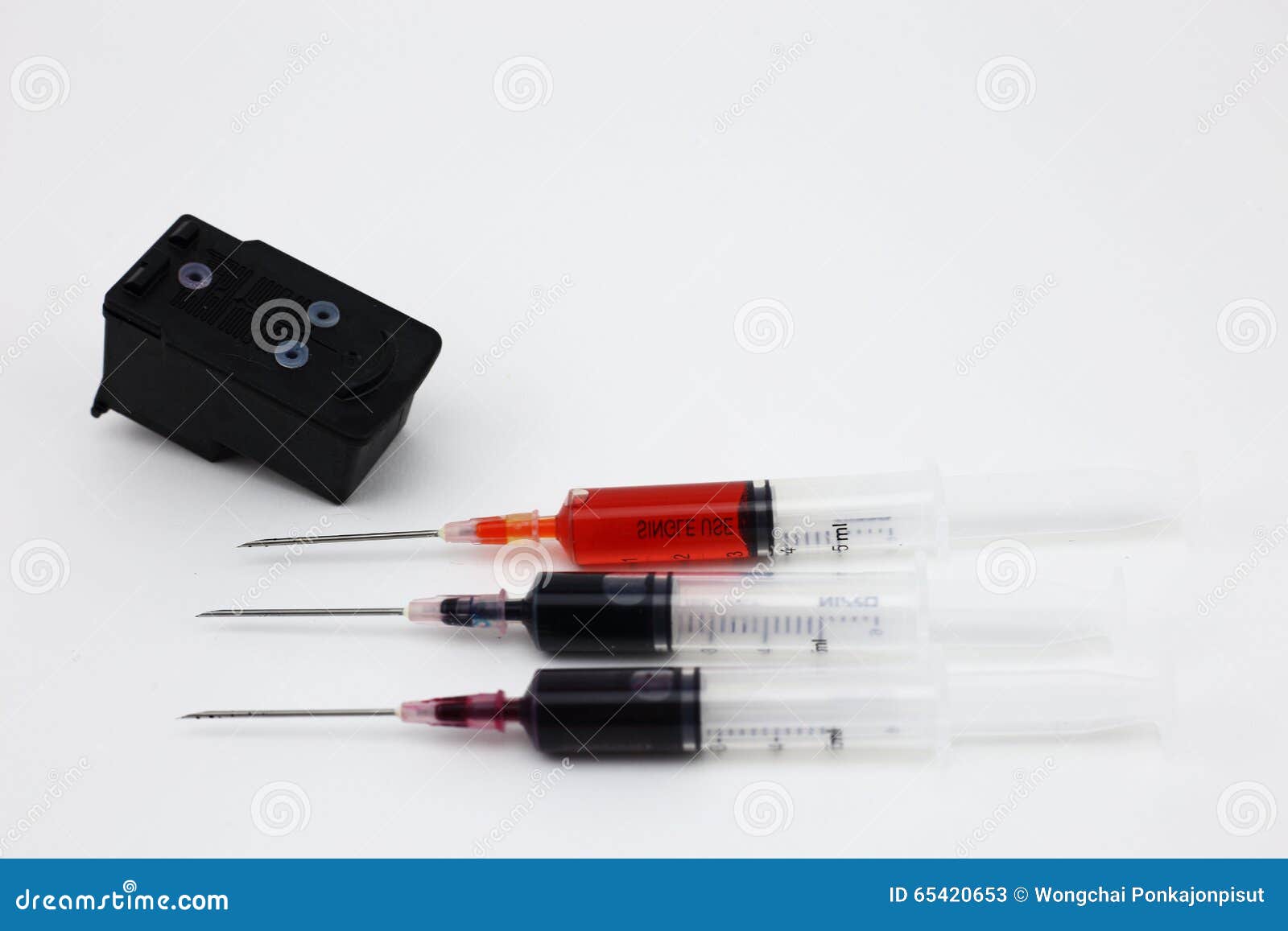 Refilling ink cartridges stock image. Image of printer - 65420653