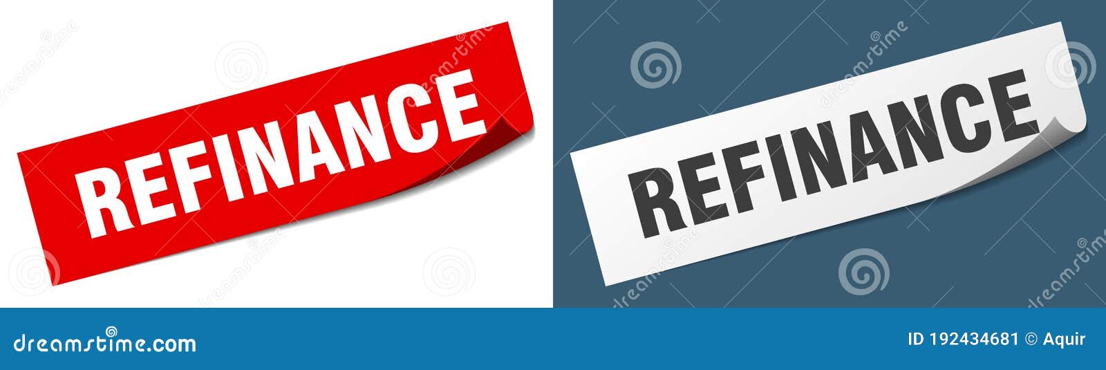 Refinance Sticker. Refinance Sign Set Stock Vector - Illustration of ...