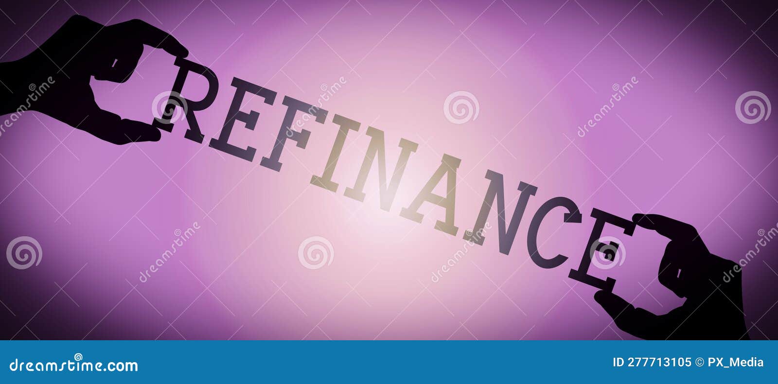 Refinanciar Las Manos Humanas Con La Palabra Refinanciar Las Manos Humanas Con La Palabra