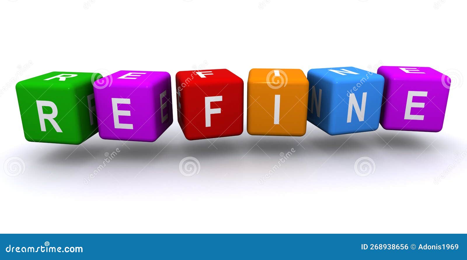 Refine word block on white stock illustration. Illustration of ...