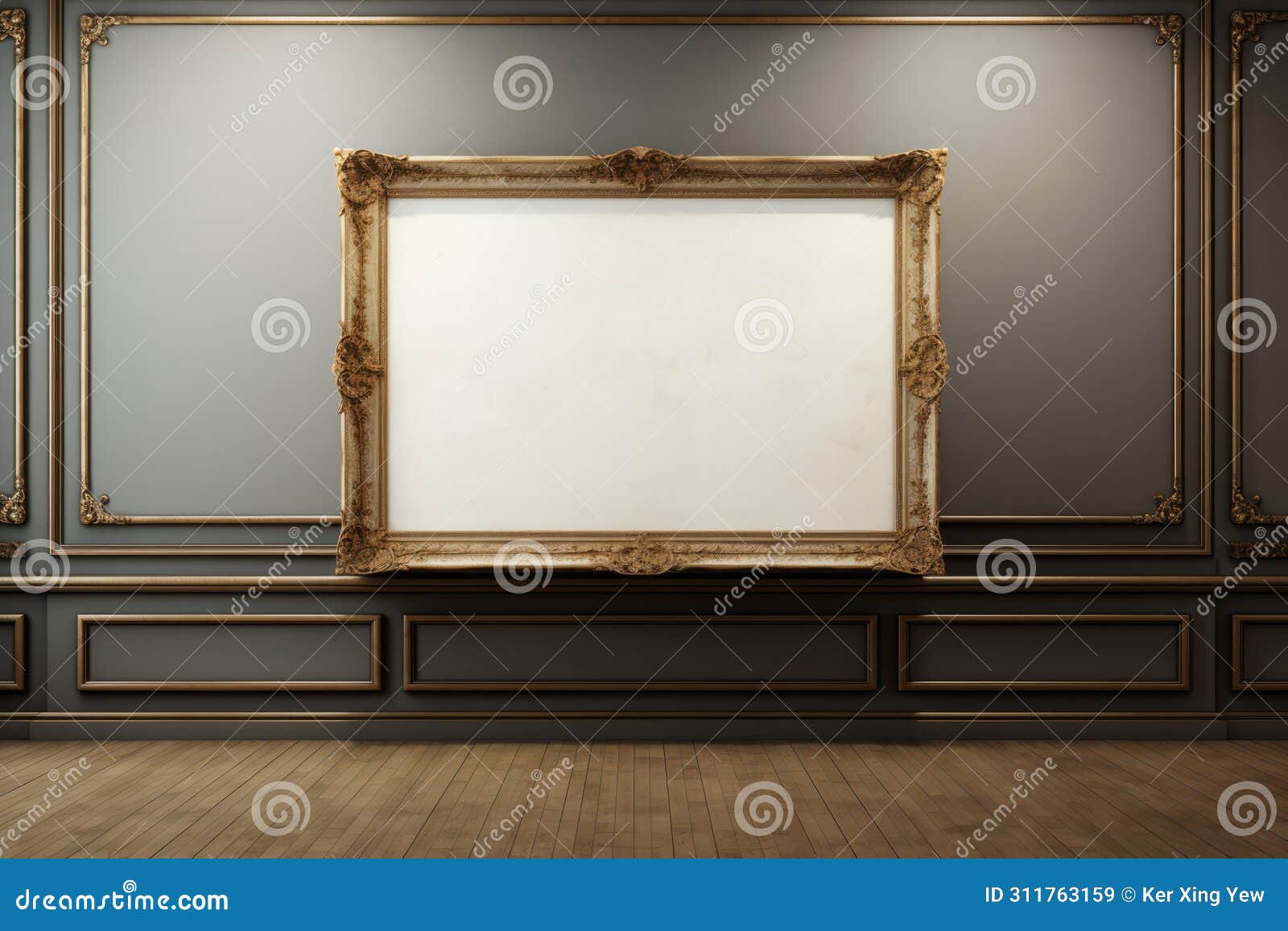 Refined Art Museum Frame Mock-up Stock Illustration - Illustration of ...