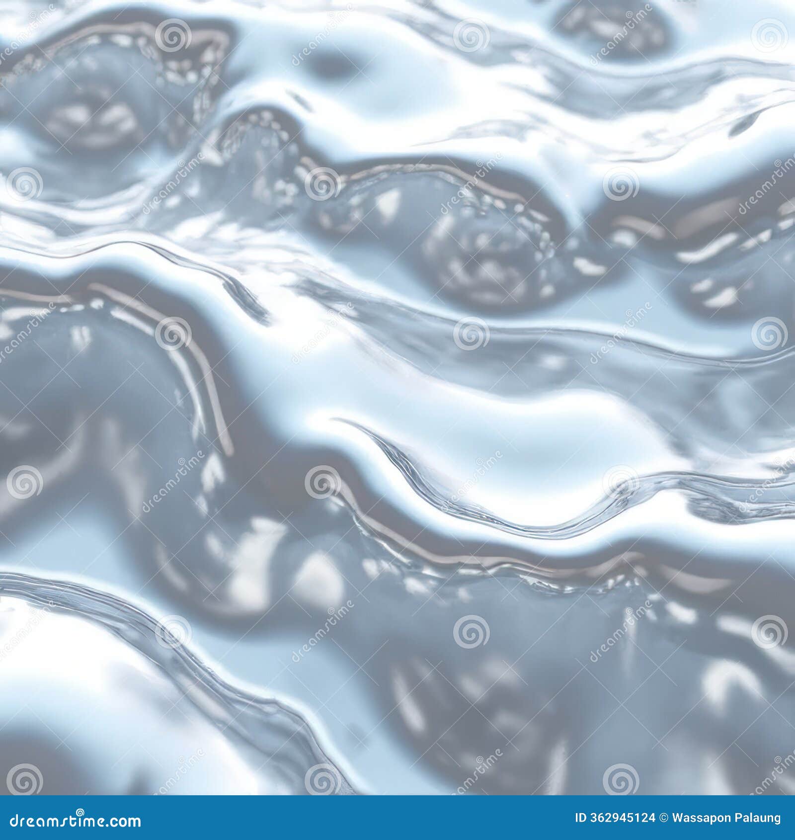Refined 3D Render: Chrome & Silver, Blurring Water with Mirrored ...