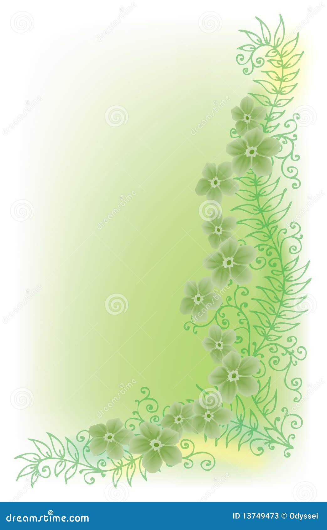 Refined Floral Vignette in Color Stock Vector - Illustration of ...