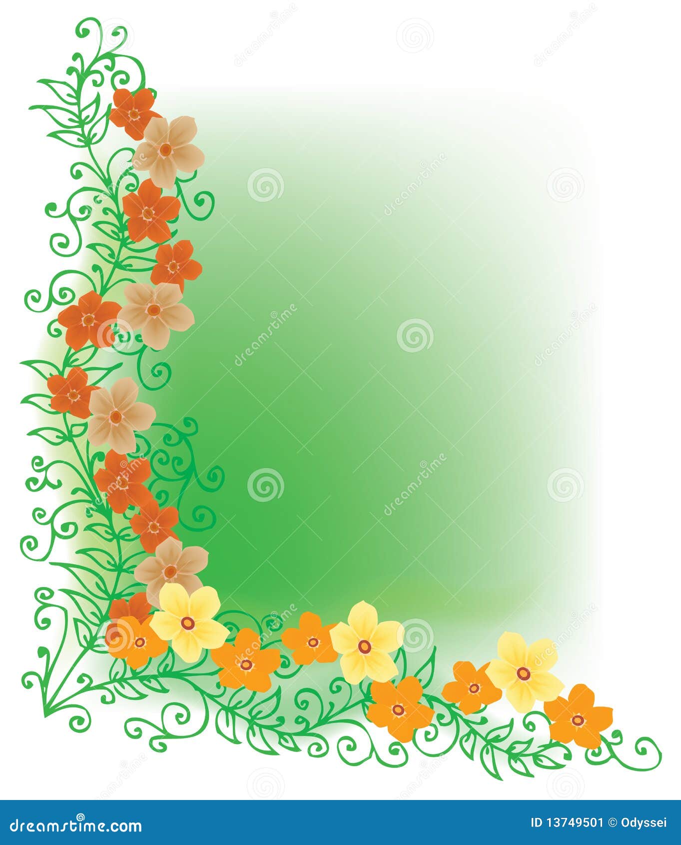 Refined Floral Vignette in Color Stock Vector - Illustration of ...