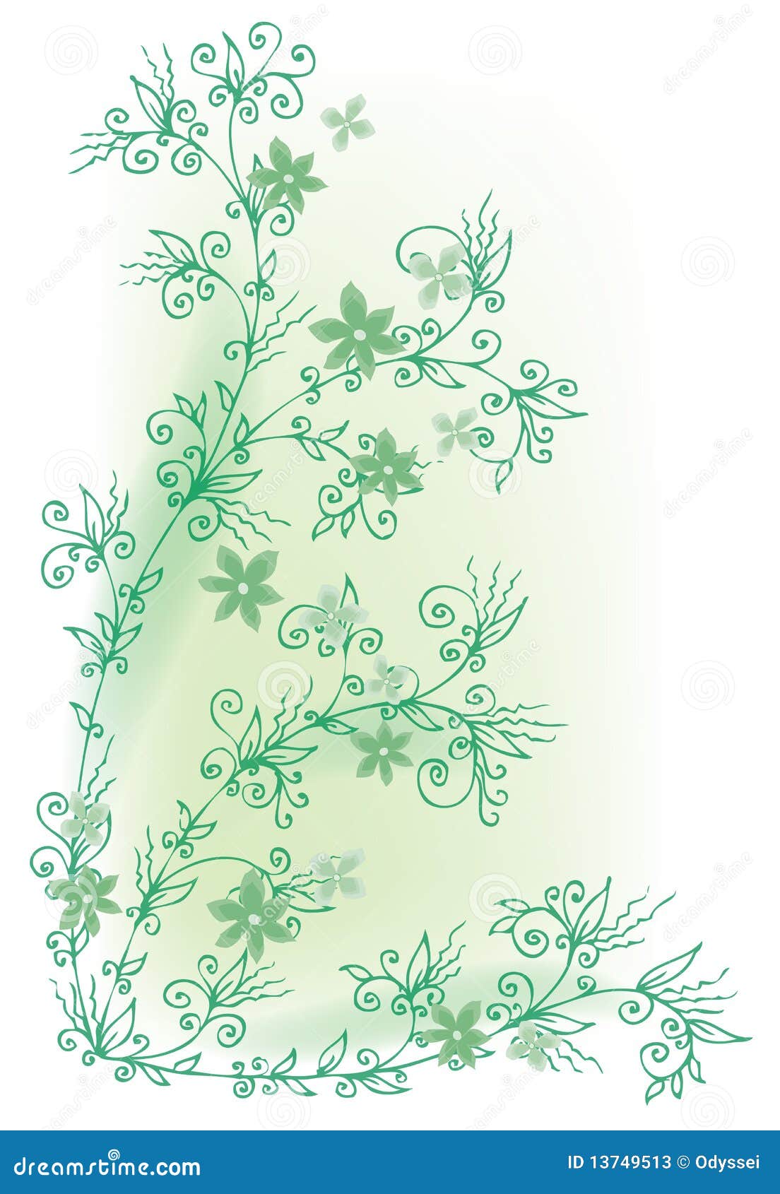 Refined Floral Vignette in Color Stock Vector - Illustration of ...
