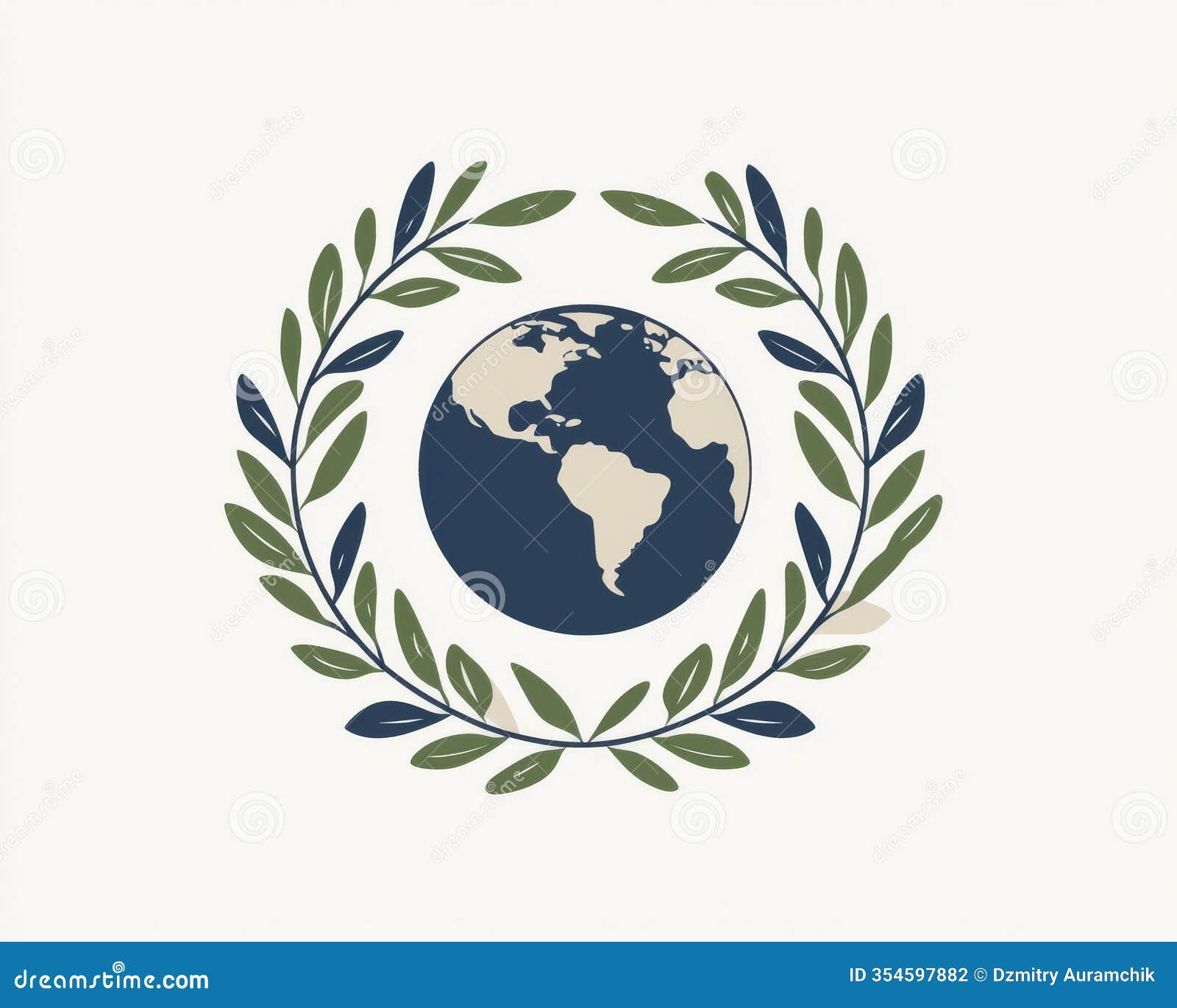 A Refined, Minimalist Earth Day Logo Featuring a Streamlined Earth and ...