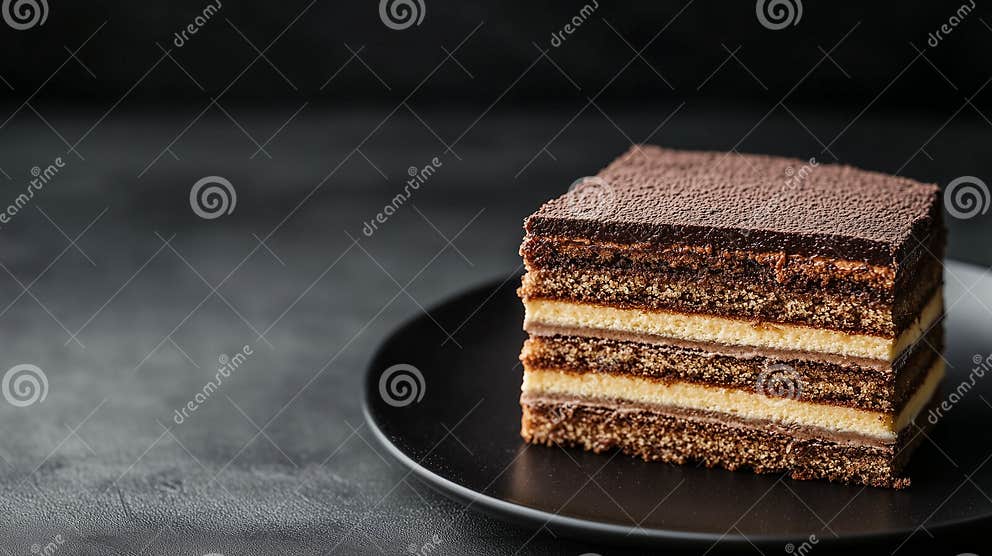 Refined Opera Cake with Meticulously Layered Chocolate and Almond ...